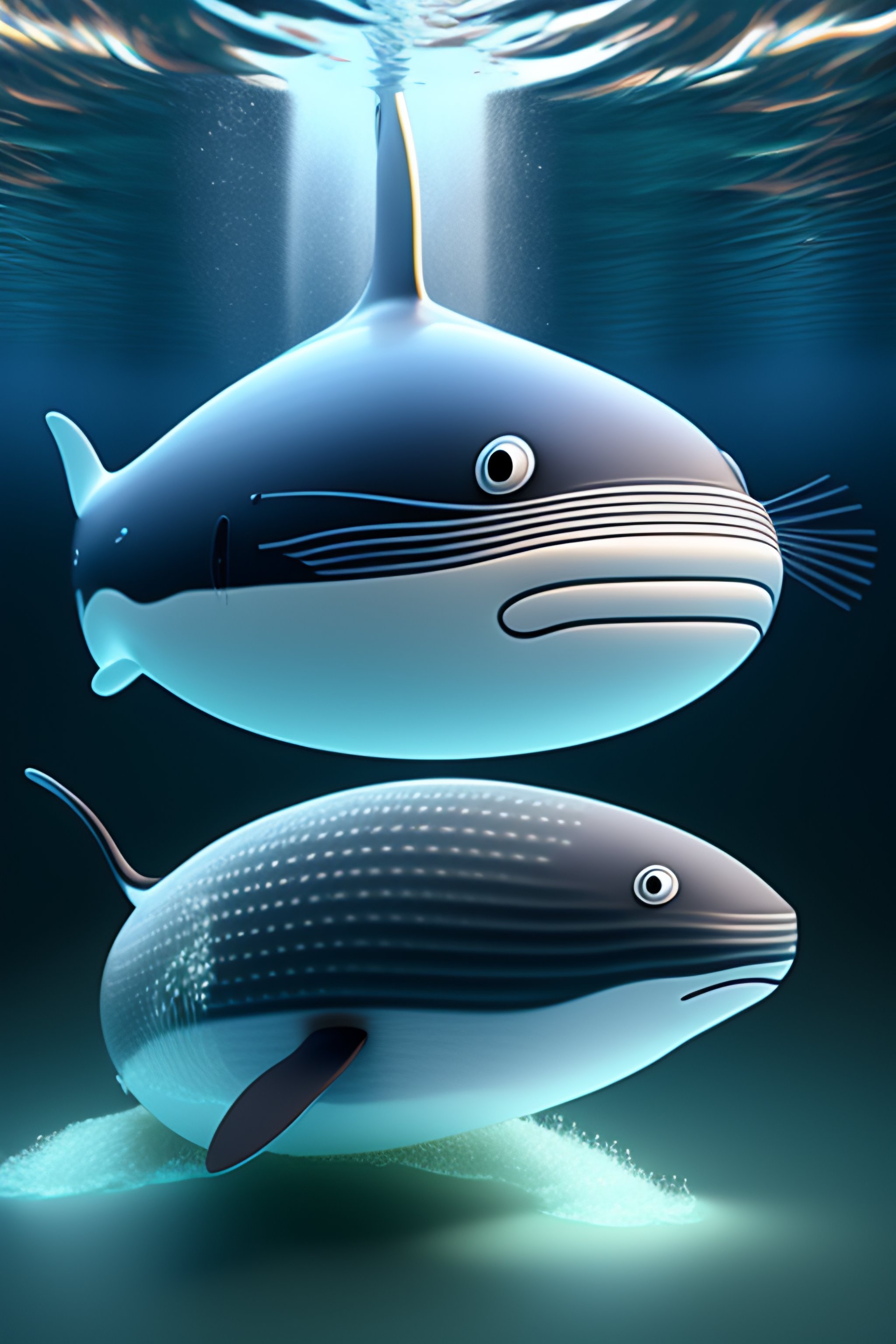 Lexica - 3d render of a cat riding a whale