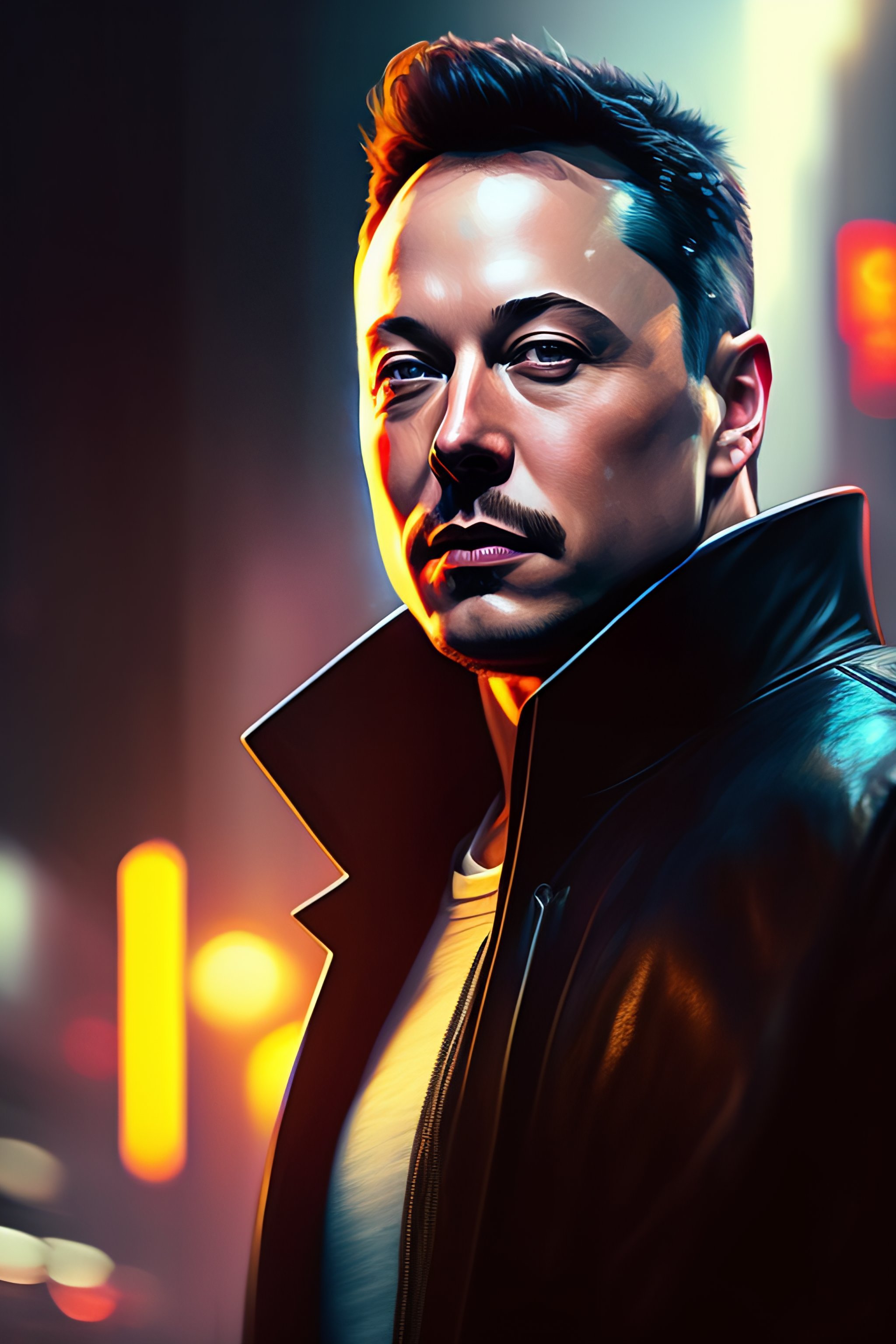 Lexica - Elon musk, hyperrealistic portrait, bladerunner street, art of ...