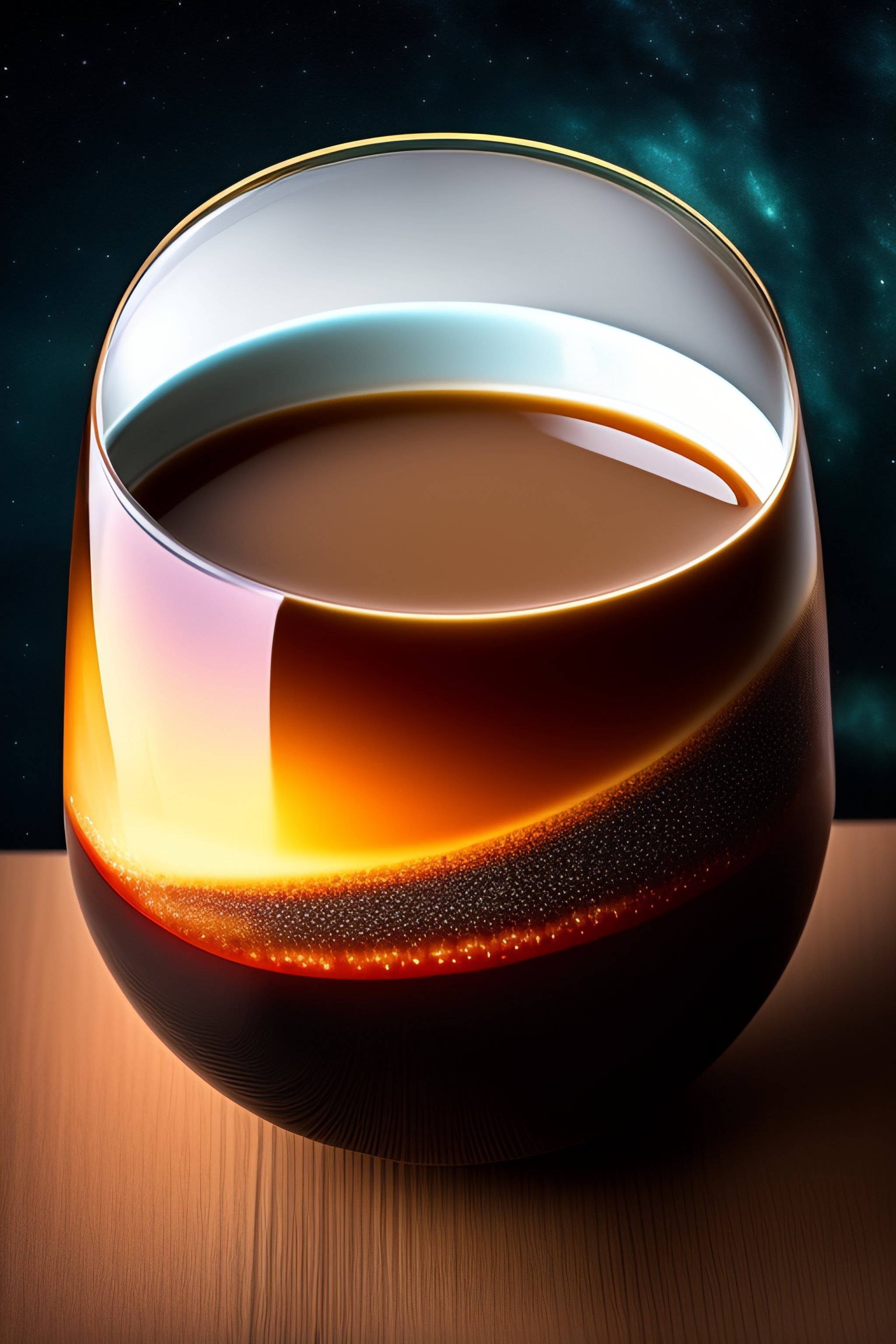 Lexica - A cup of cofee full of stars in it