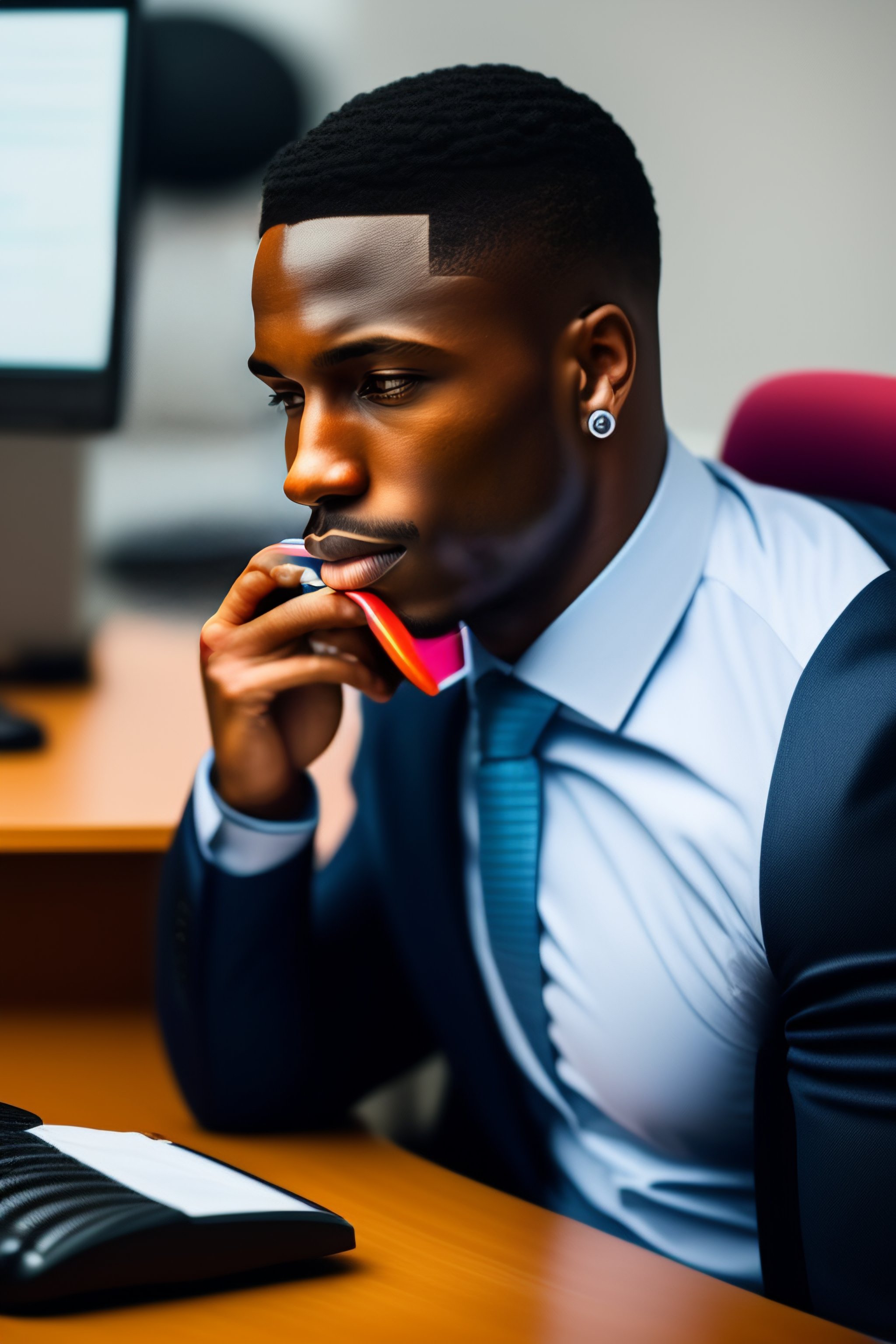 Lexica - Coloured guy on the phone office