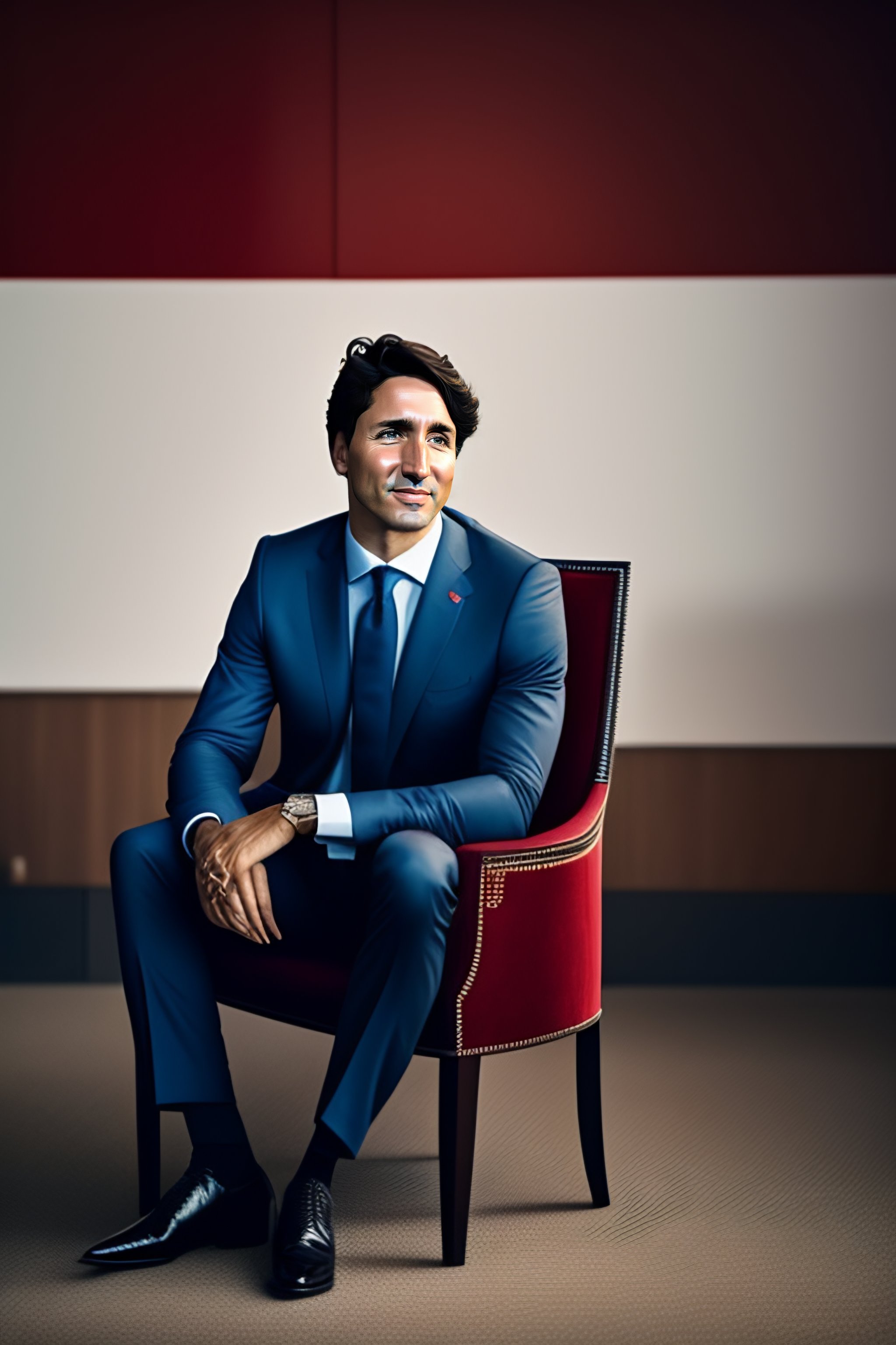 Lexica - Justin Trudeau sitting on a chair