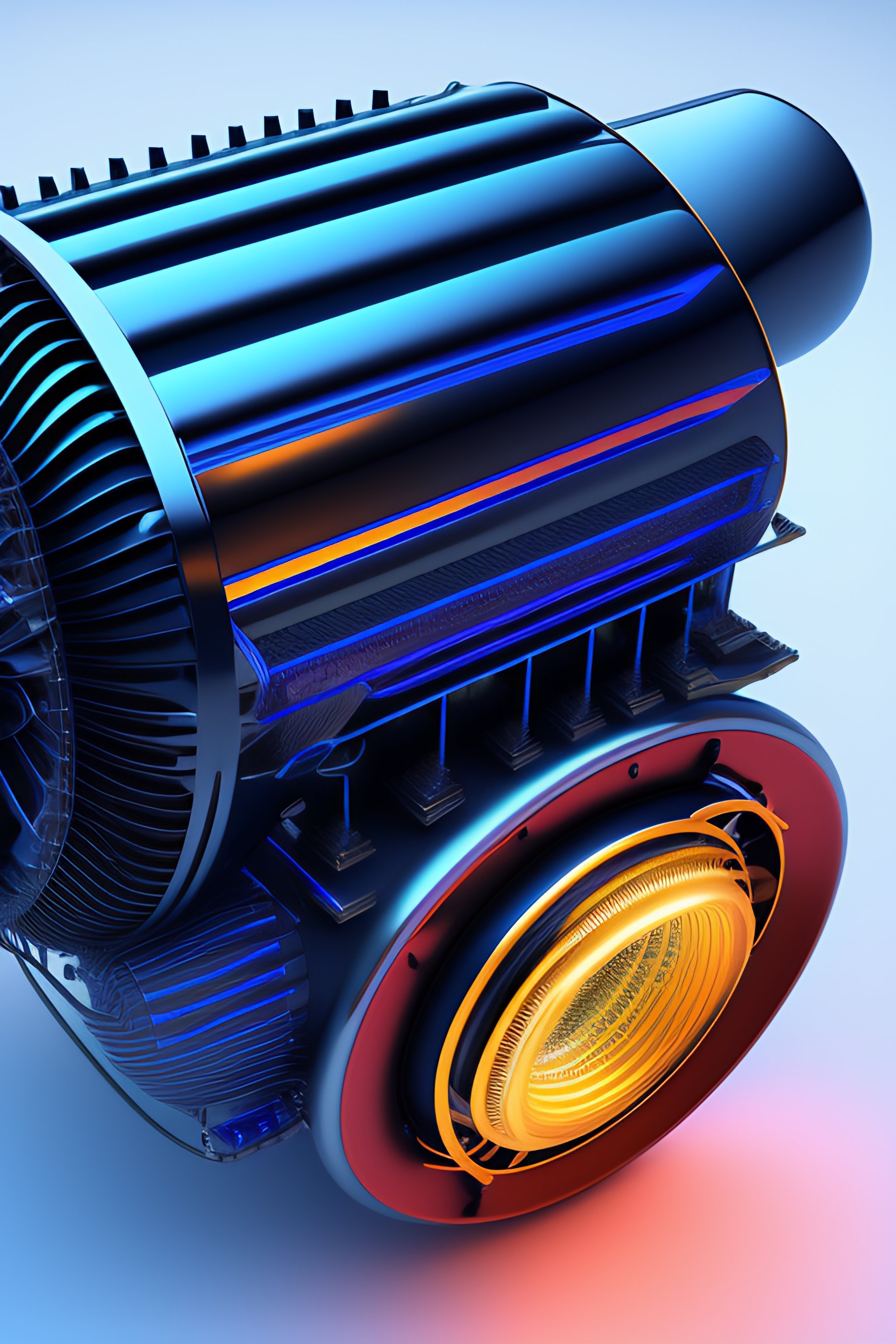 Lexica - Technical illustration of a futuristic jet engine, wireframe ...