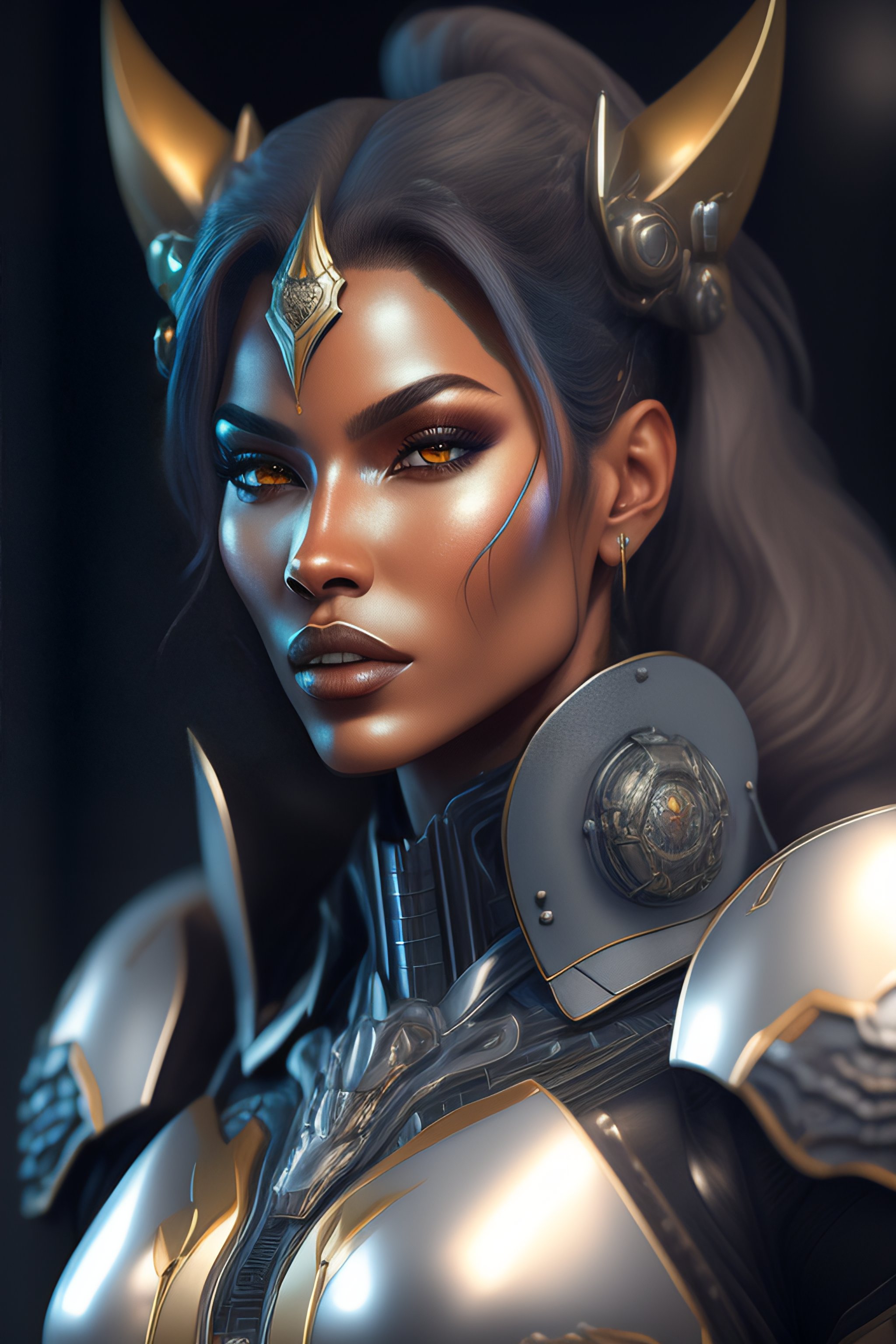 Lexica - Portrait painting of a cybernetic grey werewolf with power ...