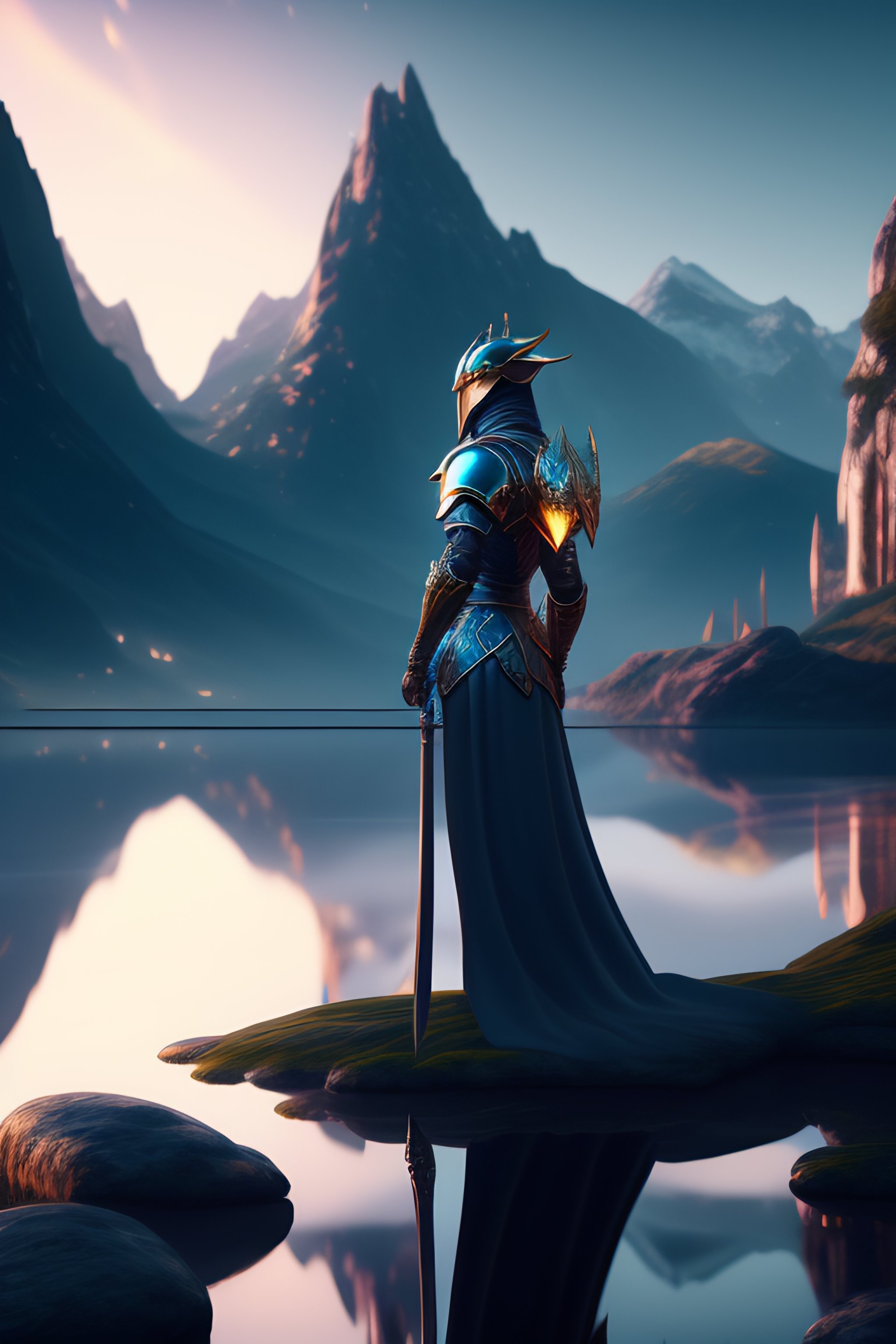 Lexica - Light elf in armor with longsword posing for a fight ...