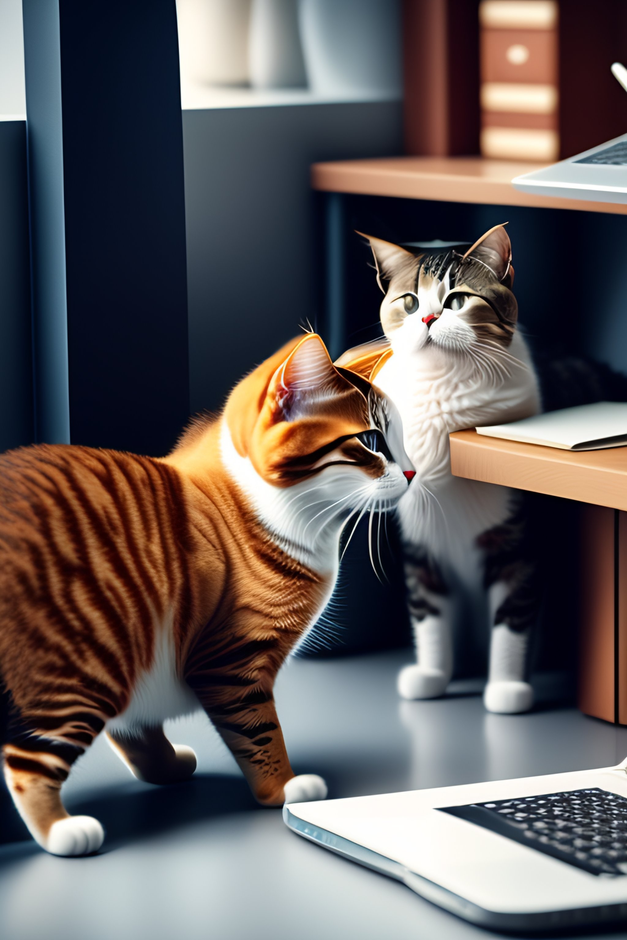 Lexica - Cats working in a office