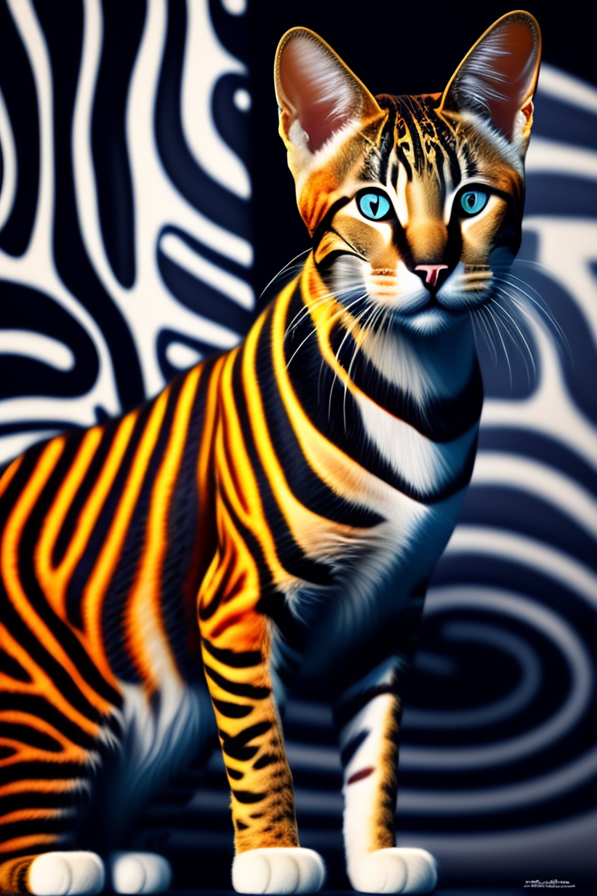 Lexica - A new breed of cat with zebra stripes