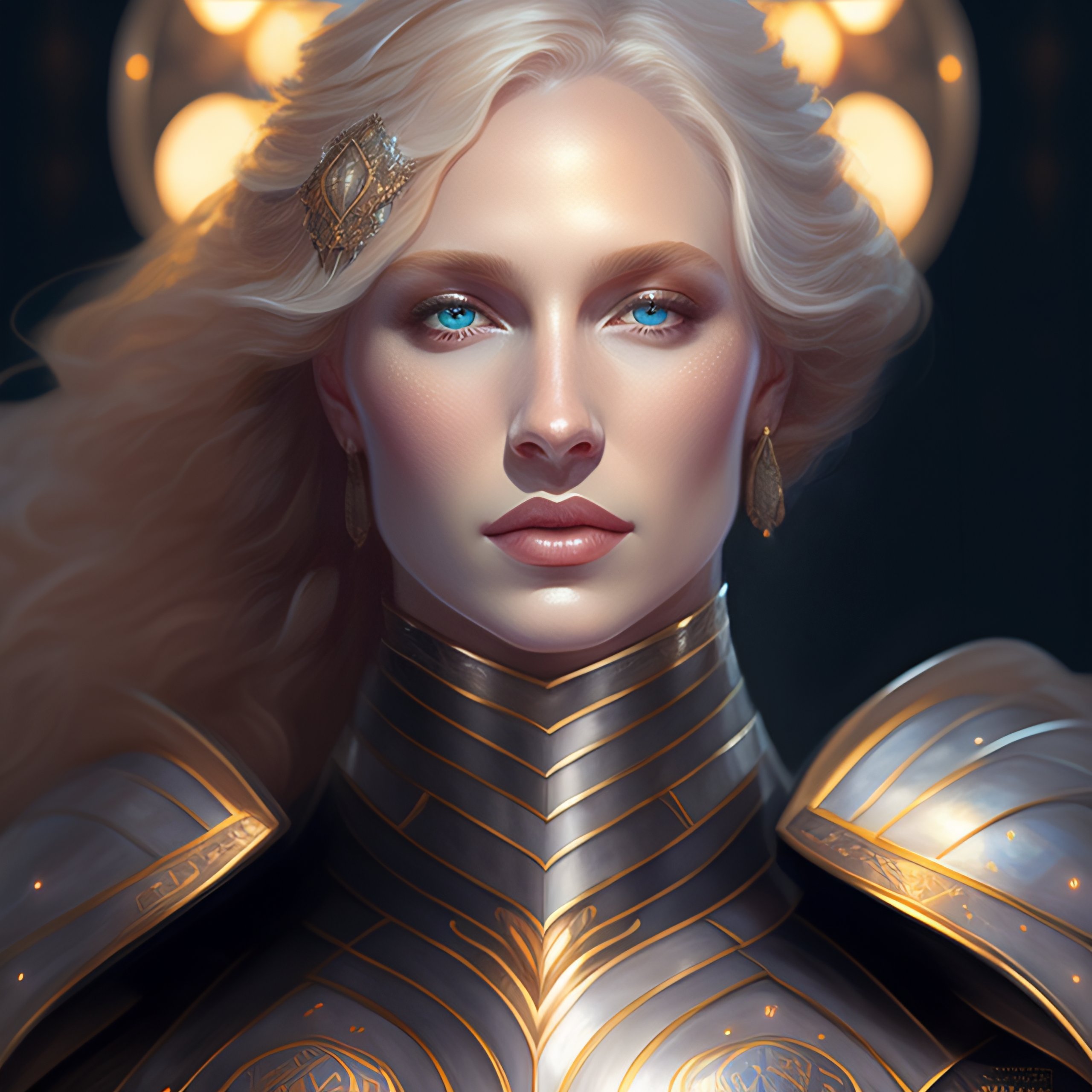 Lexica - Symmetry portrait of brienne of tarth, fantasy, silver armor ...