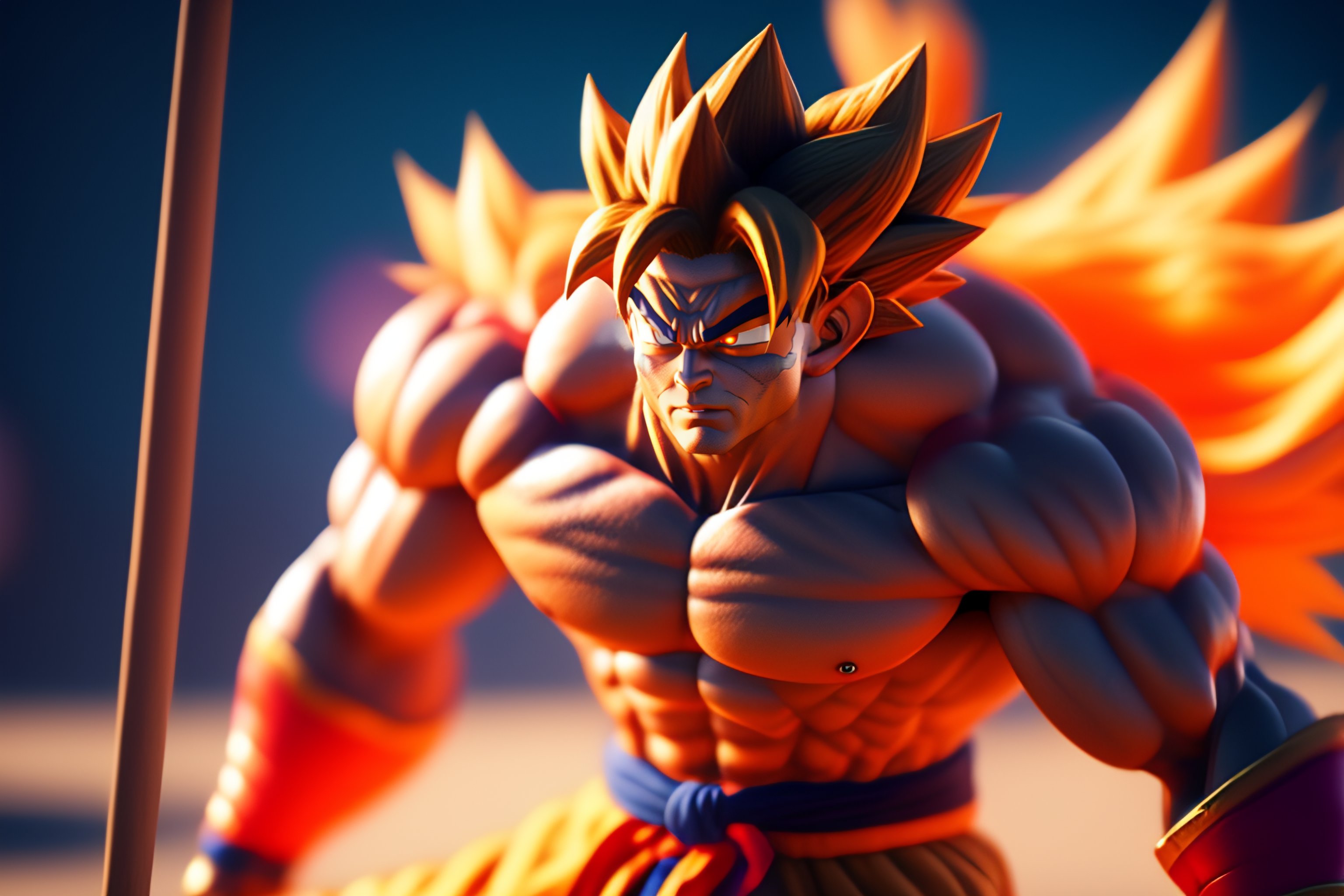 Lexica - Goku pushups on a stick, manga, ultra realistic, concept art ...