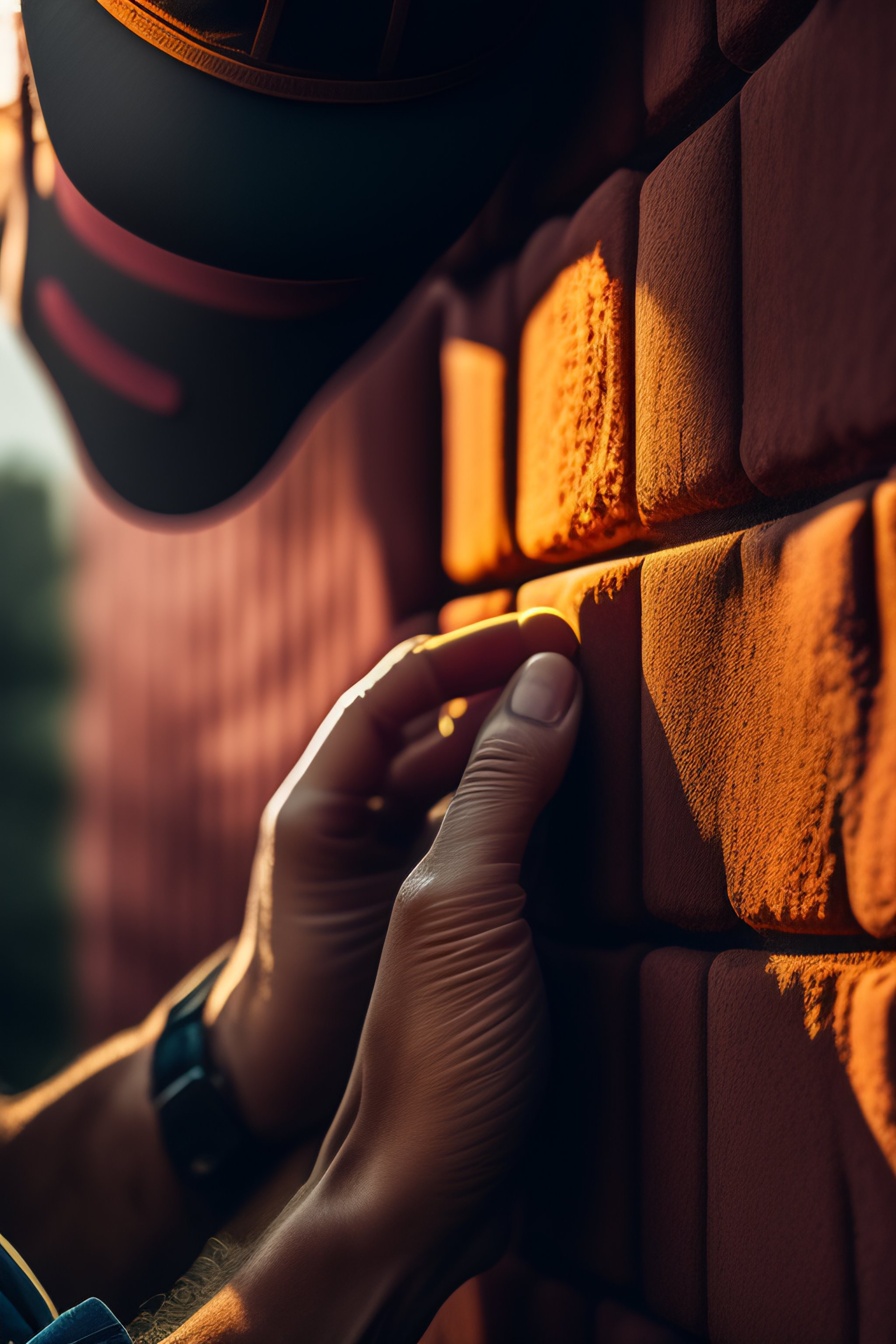 Lexica - Portrait of a bricklayer building a wall, intricate, perfect ...