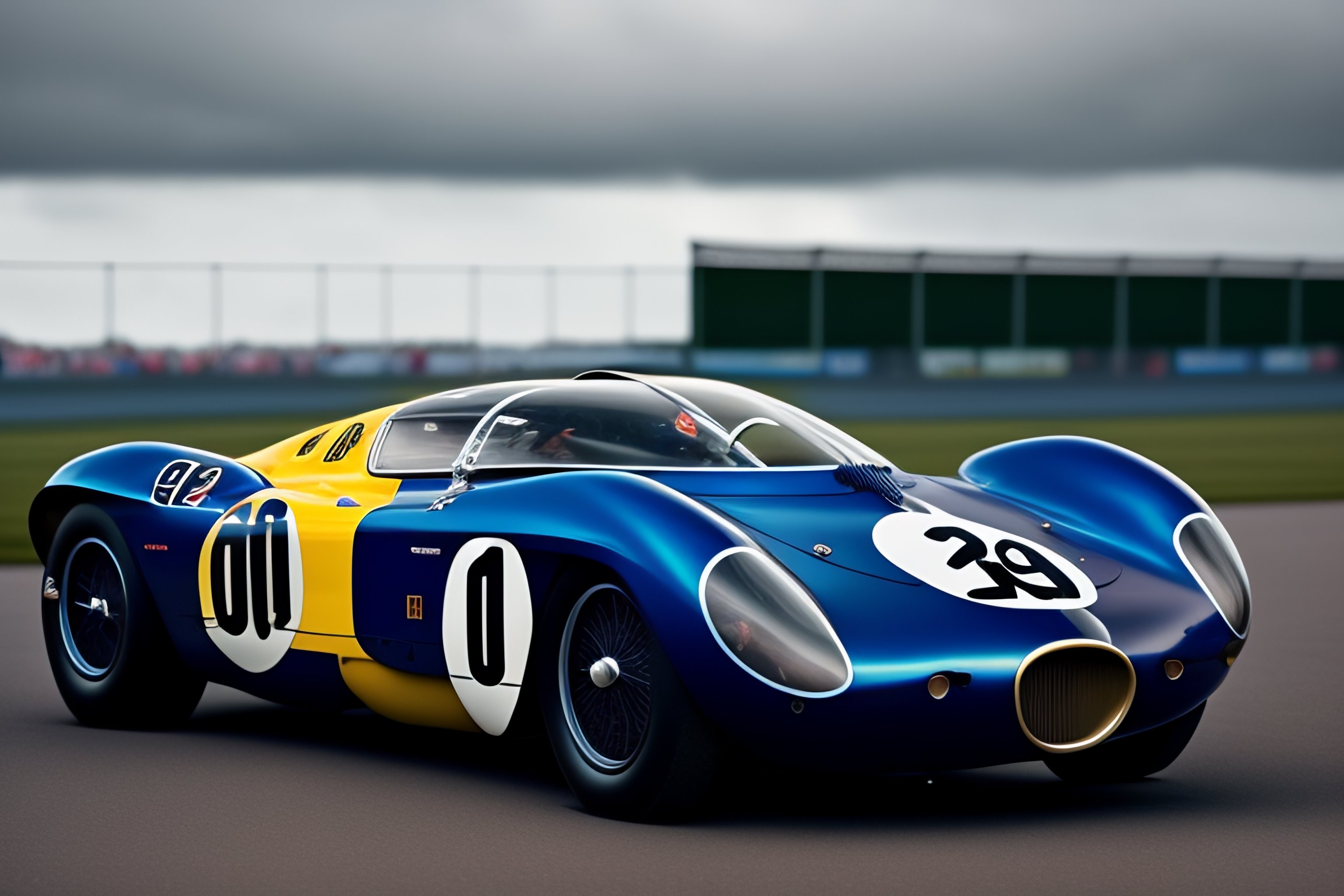 Lexica - A rear shot of a Bugatti 1966 prototype race car at le mans