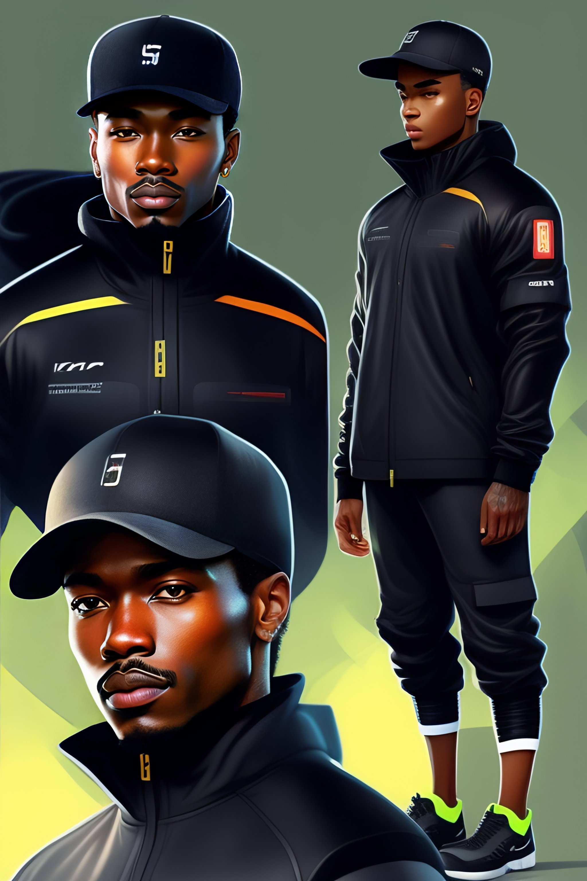 Lexica - Male black Pokemon trainer in techwear clothes by Ken Sugimori