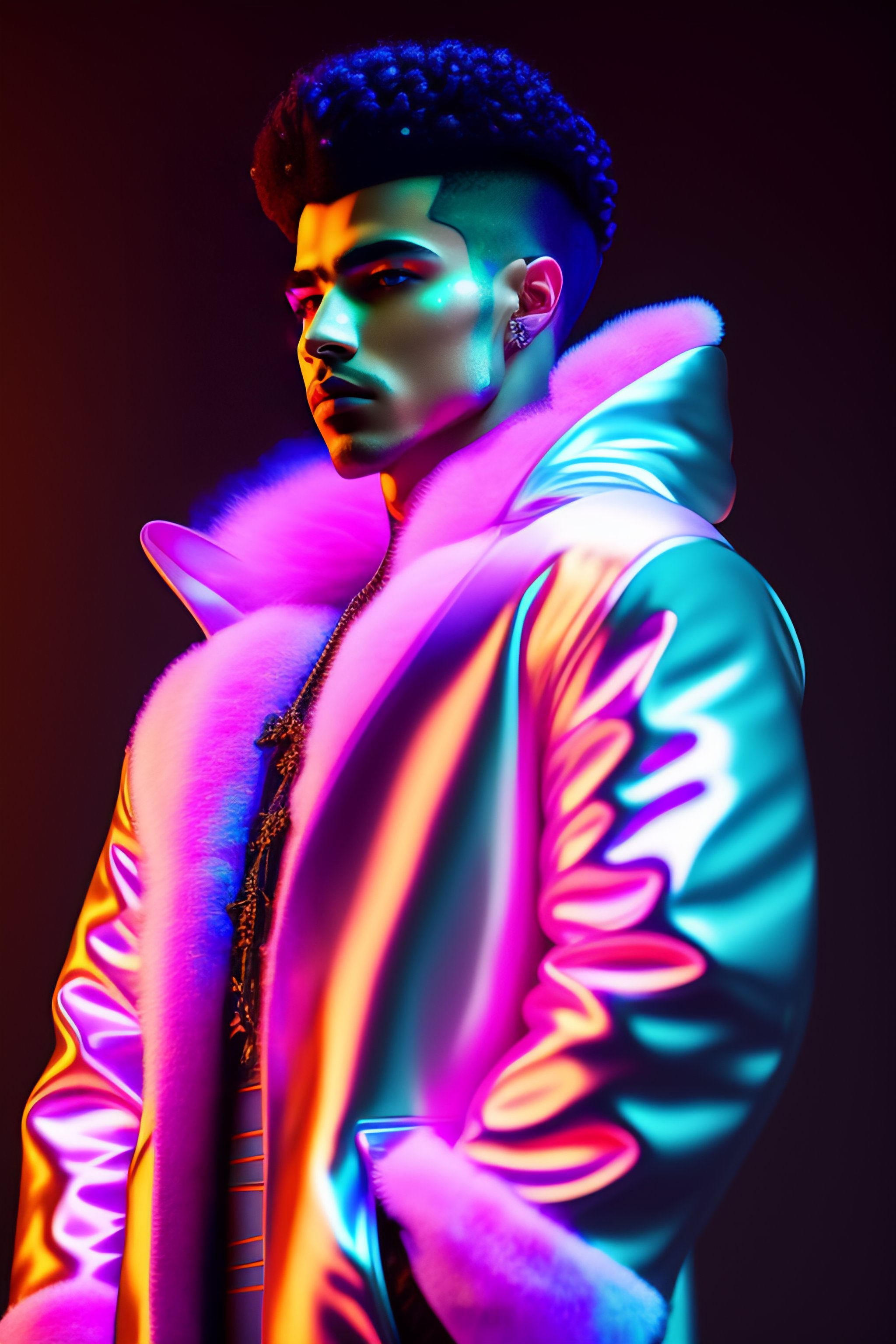 Lexica - Full-body rococo and cyberpunk delicate neon crystalline ...