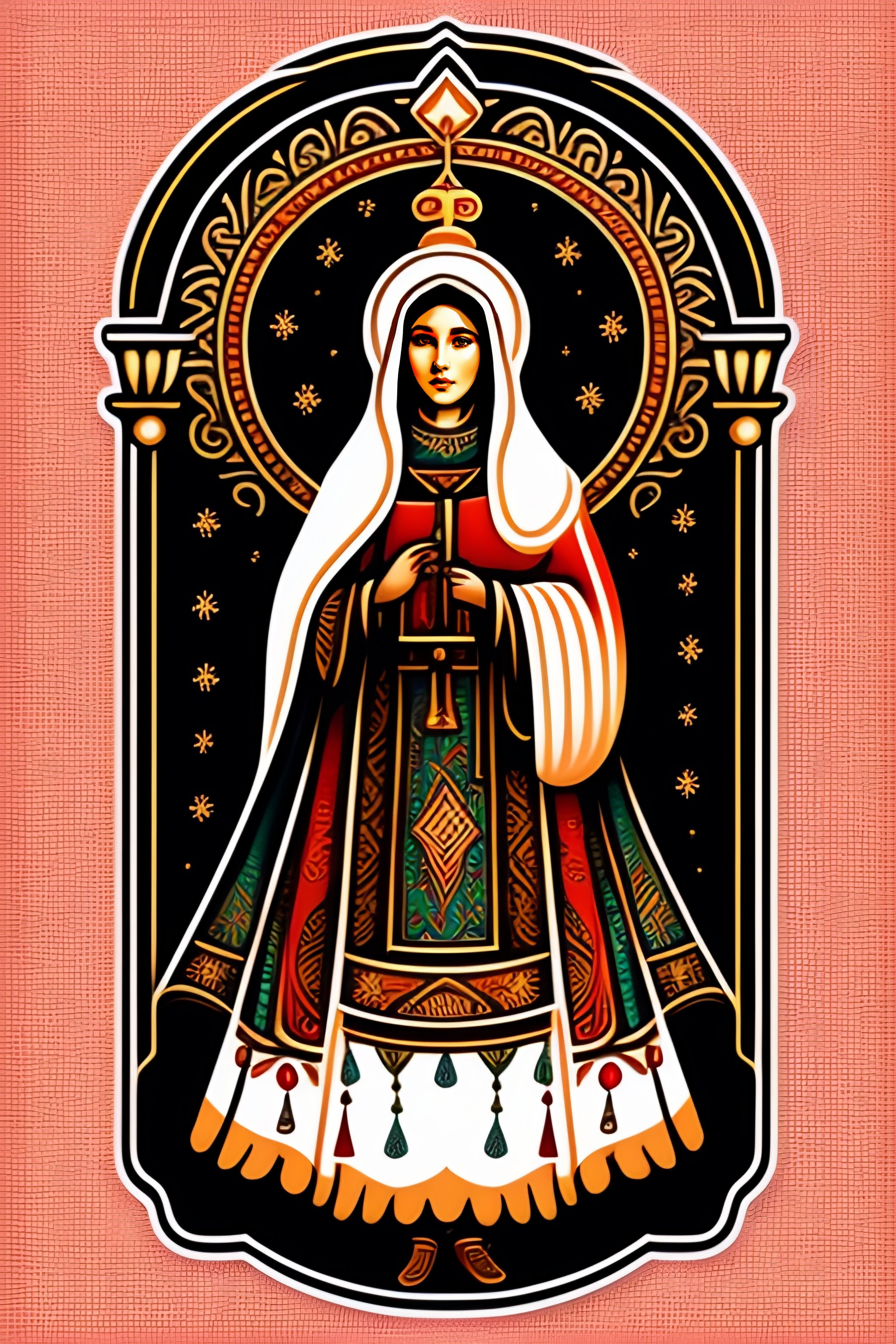 Lexica - Doodle Russian orthodox winter, sticker, woman - art, svg ...