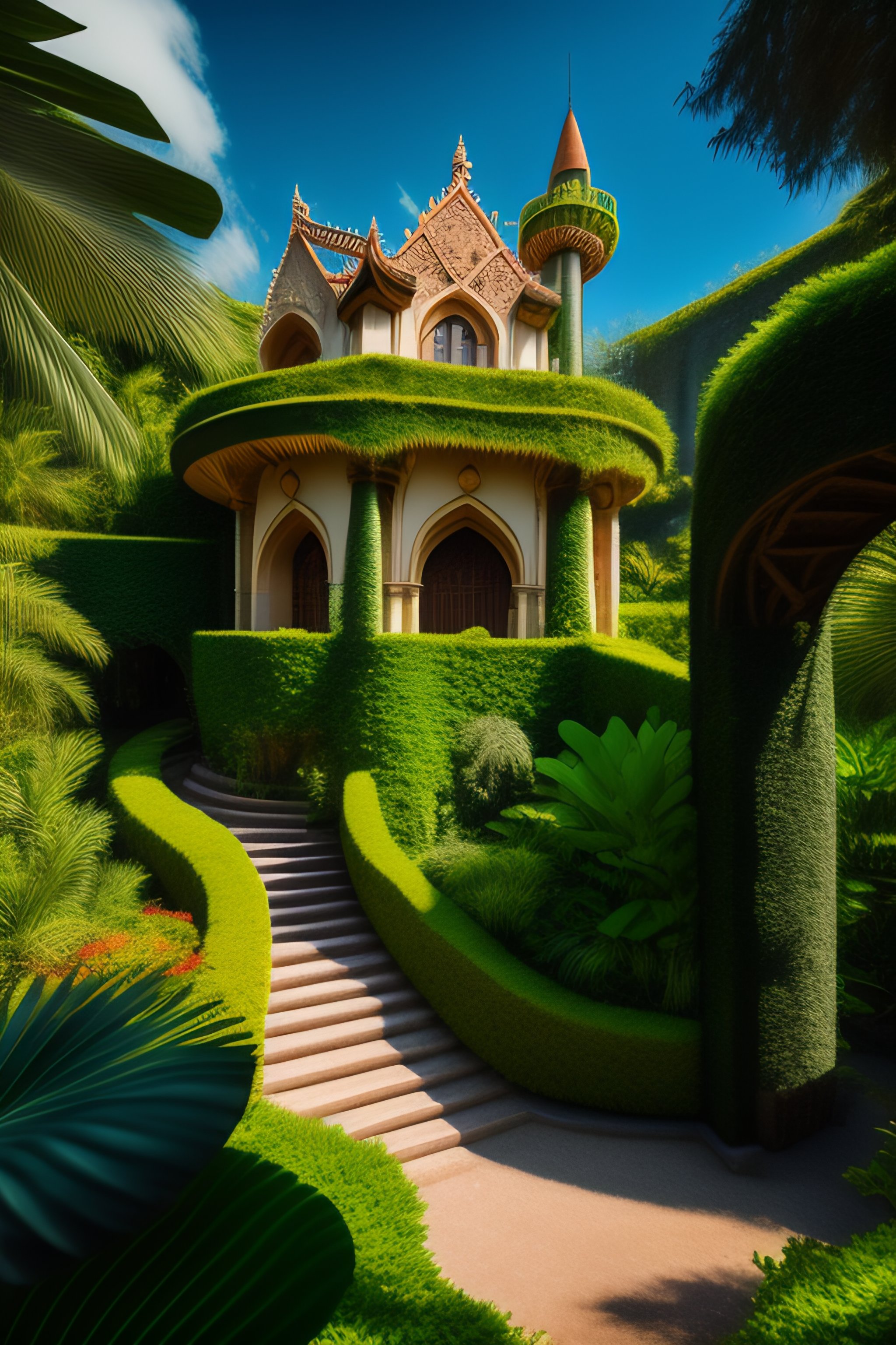 Lexica - Castle made of plants, plants everywhere, all kinds of plants ...