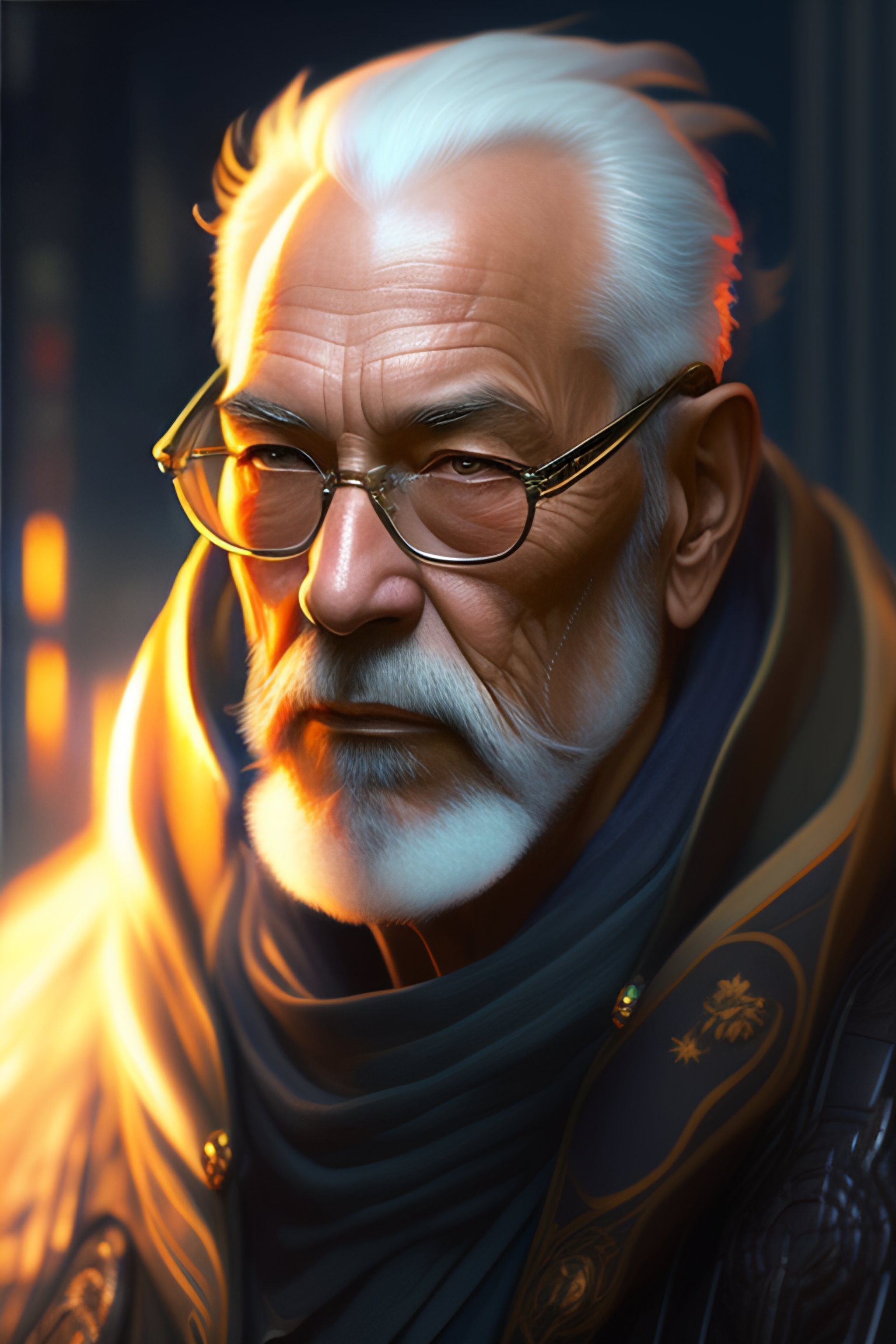 Lexica - Cyberpunk old man, augmented, cyborg, movie poster, cinematic ...