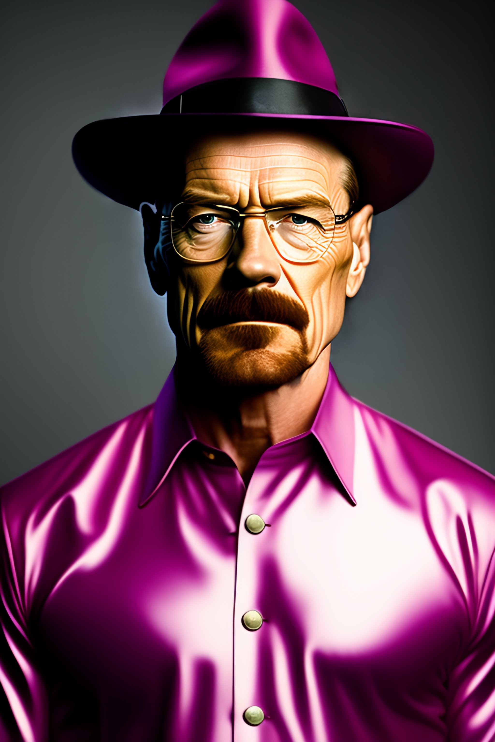 Lexica - A photo of walter white wearing a pink dress