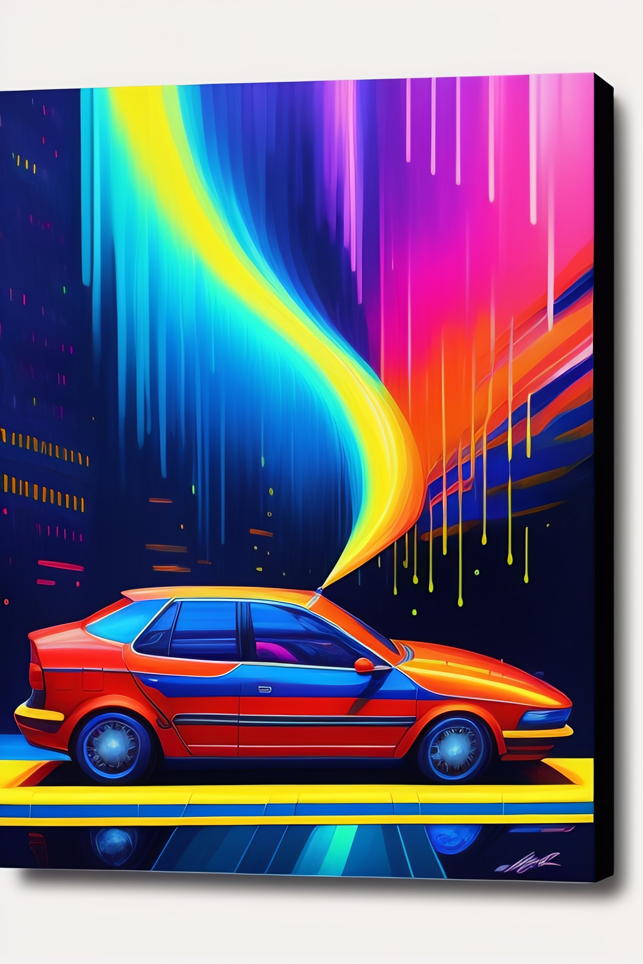 Lexica - Car wash in NYC, water splashes, pop art, party lightning ...