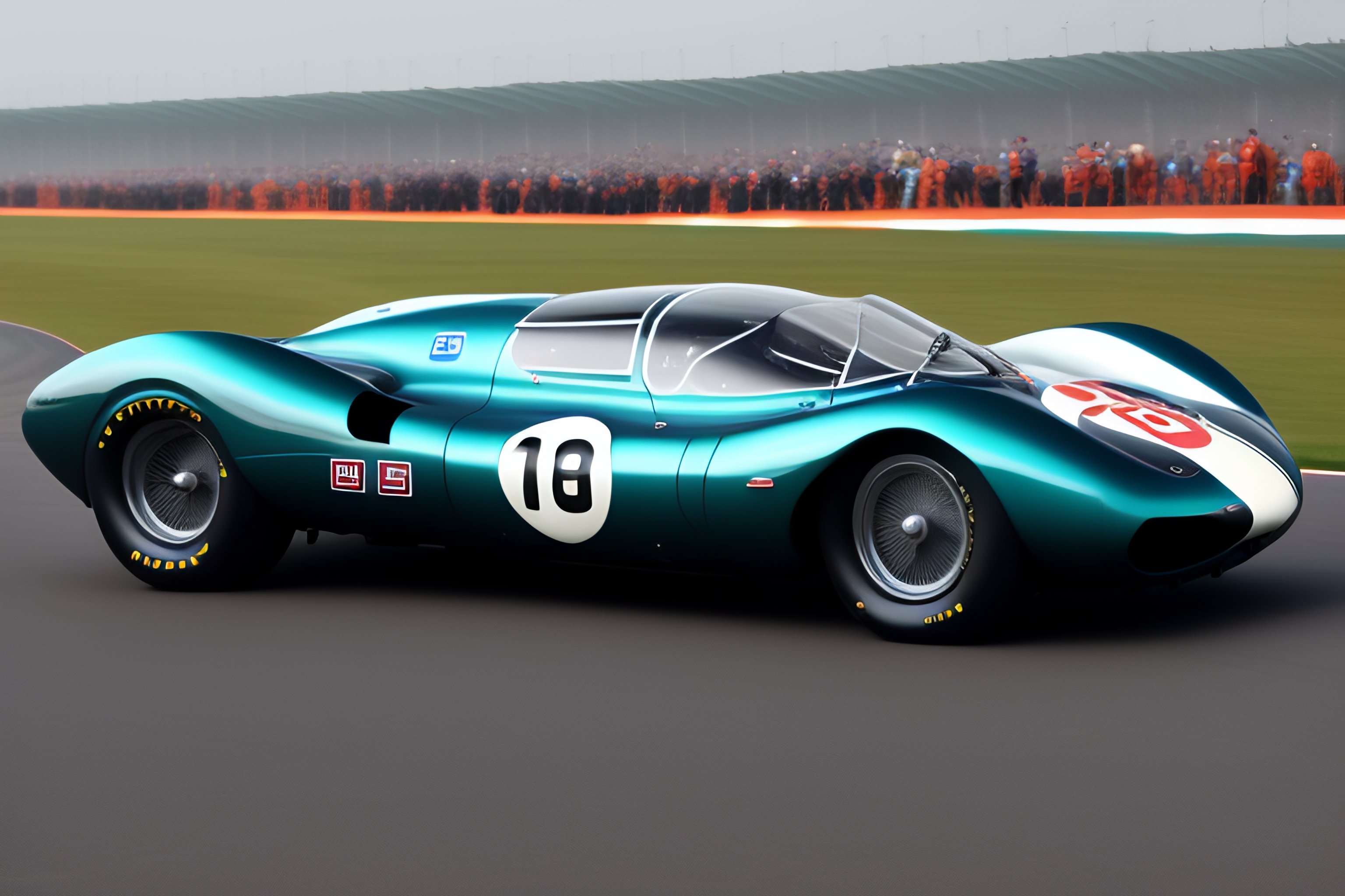 Lexica - Side of a 1966 Bugatti prototype race car at Le Mans