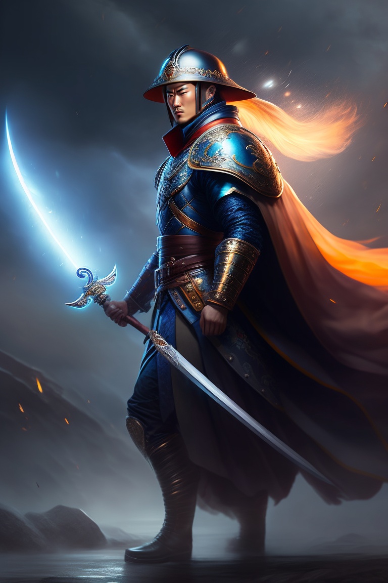 Lexica - Chinese Male Swordsman IN A STORM, RAINY, NIGHT, FULL MOON ...