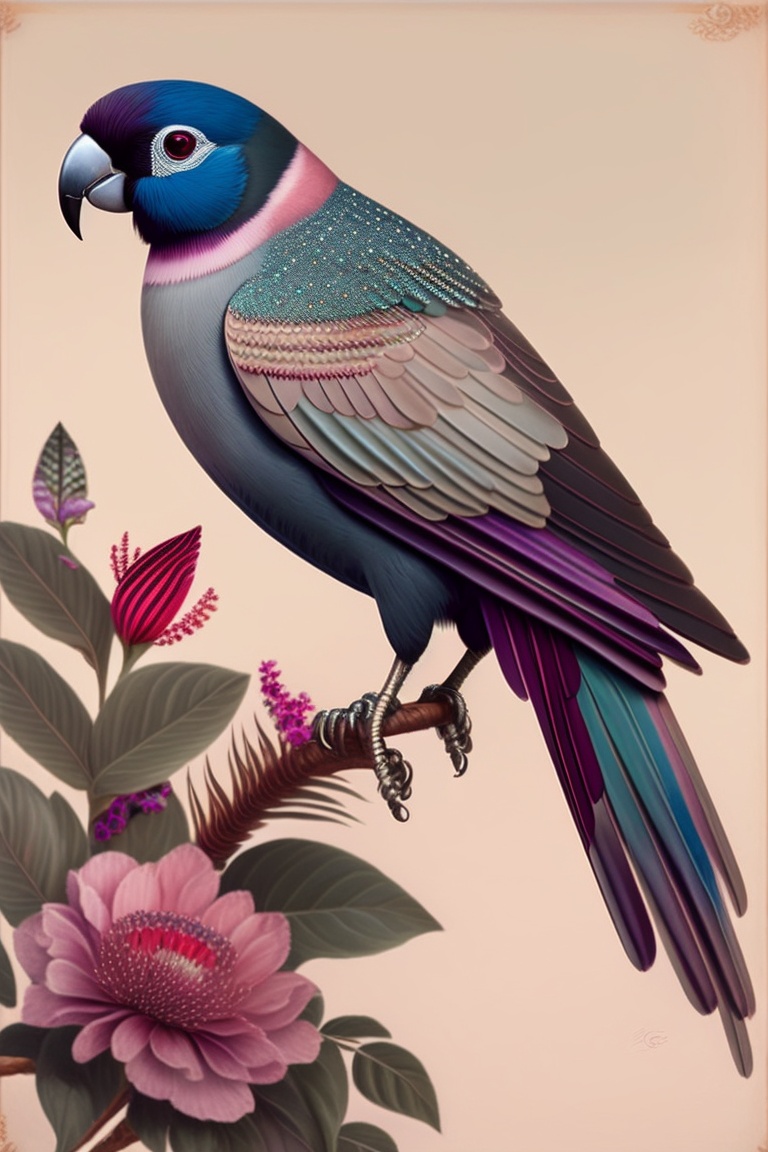 Lexica - 1950;s slinky spiked skeleton bird parrot skeleton, encrusted ...