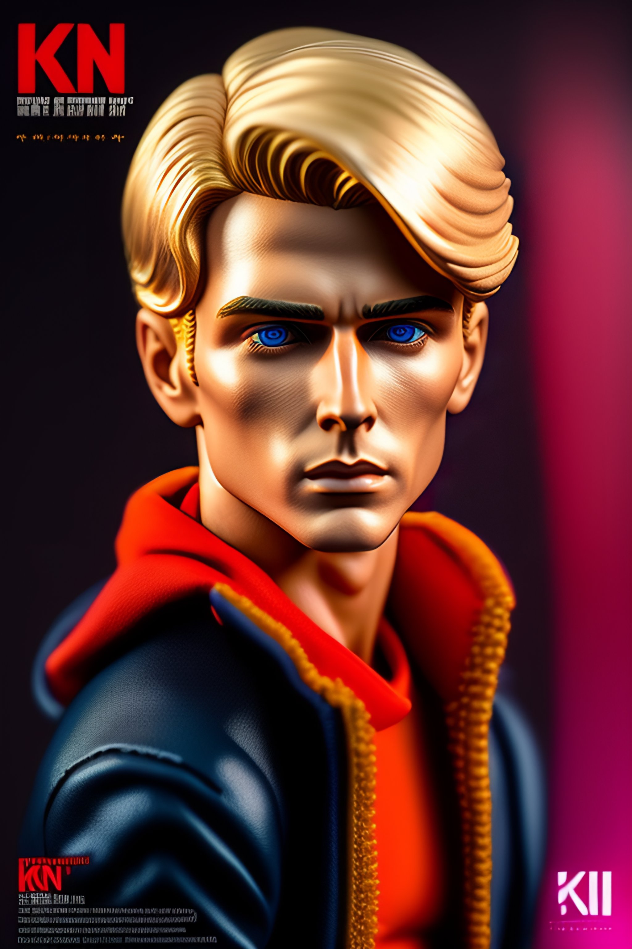 Lexica - Hot toys figurine of BLOND MATTEL ken doll FIGURE, in a state ...