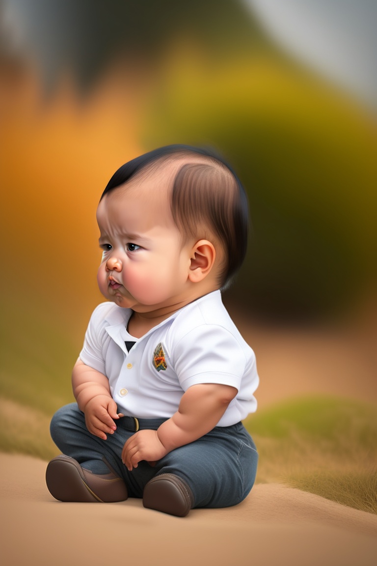 Lexica - Baby boy, angry, pointed chin, hard-headed