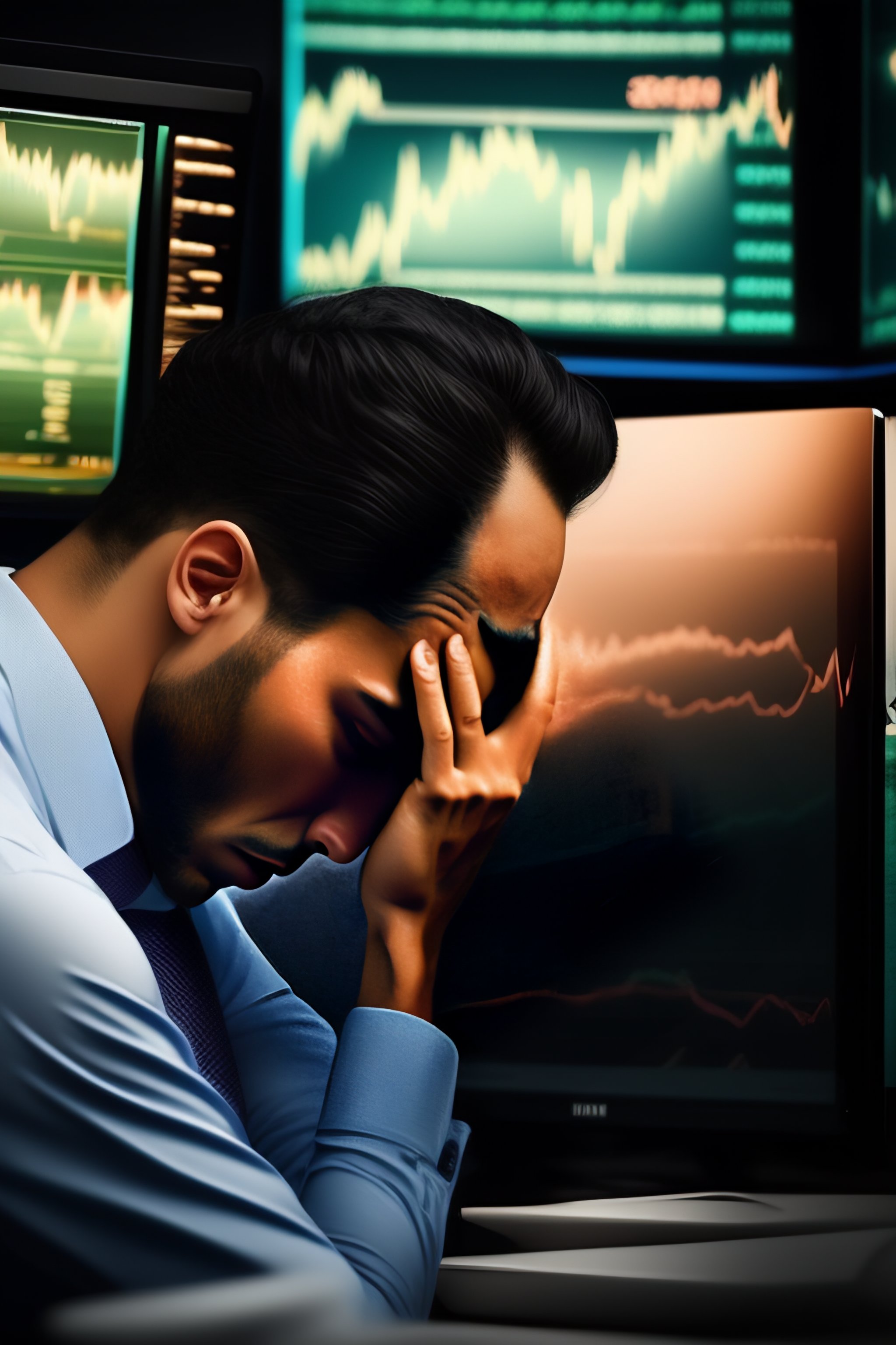 Lexica - Crying and sad Stock trader loosing money,Markets crashing ...