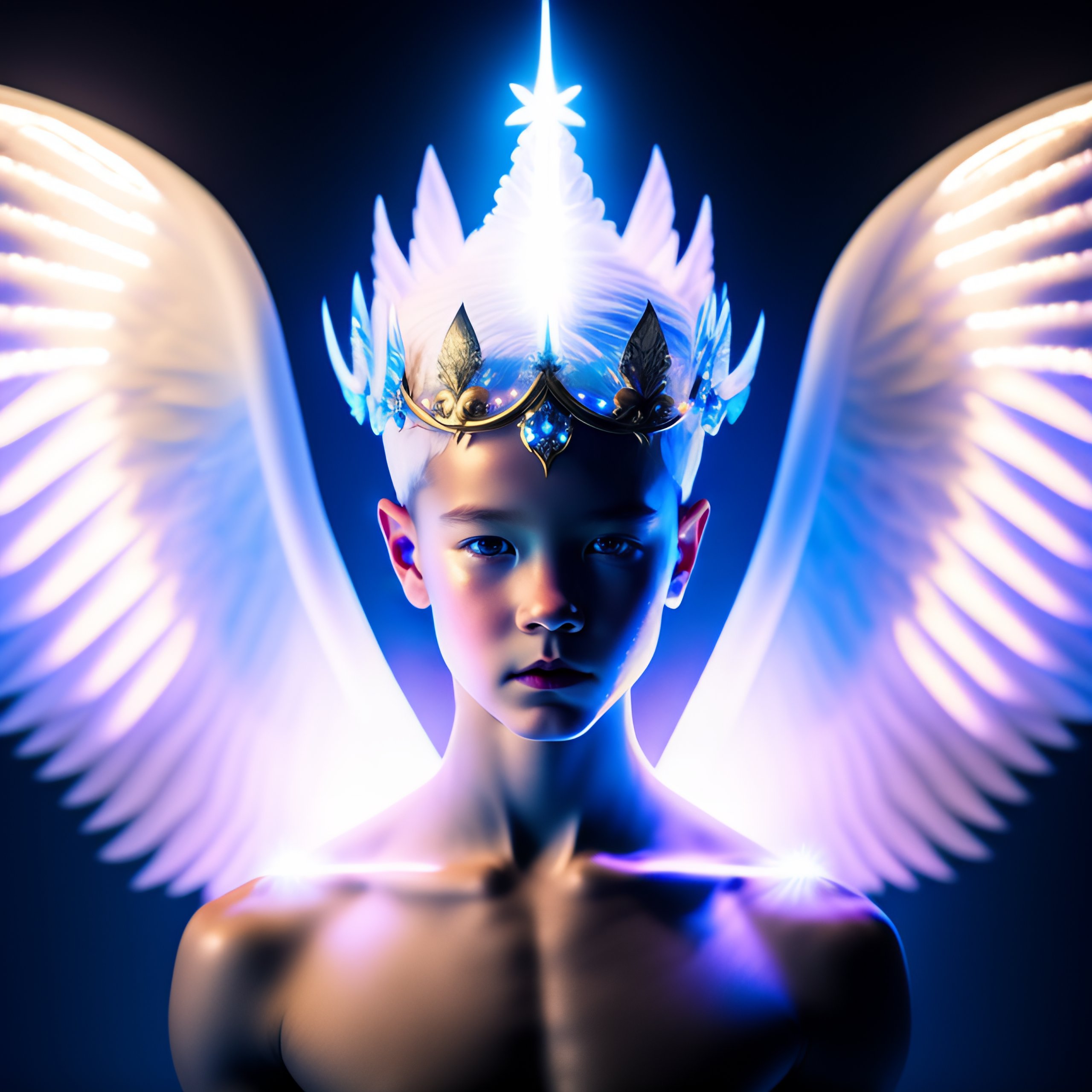 Lexica - A small androgynous being made entirely of shimmering ...