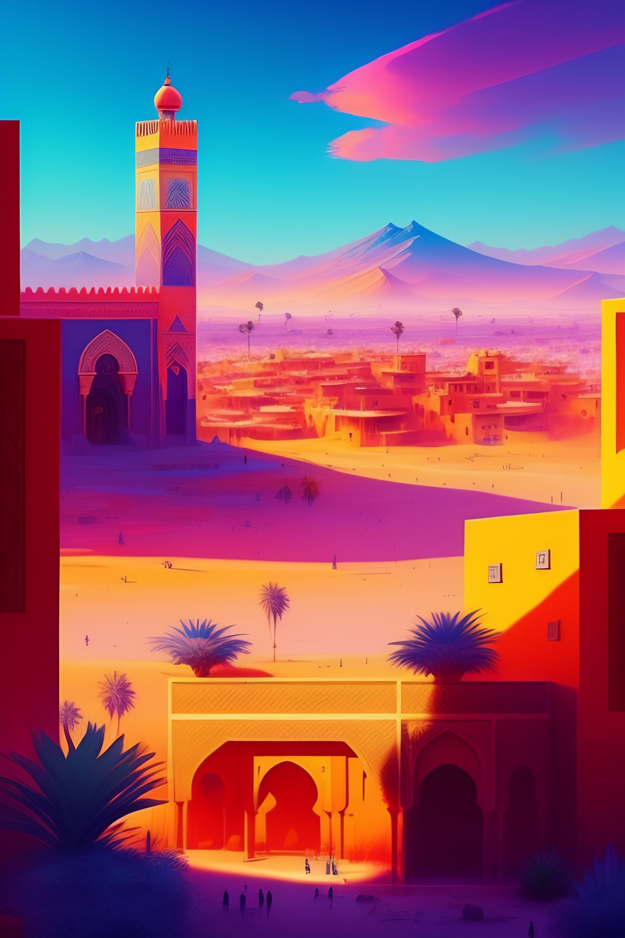 Lexica - Ultra detailed concept art of a moroccan arabic city of ...