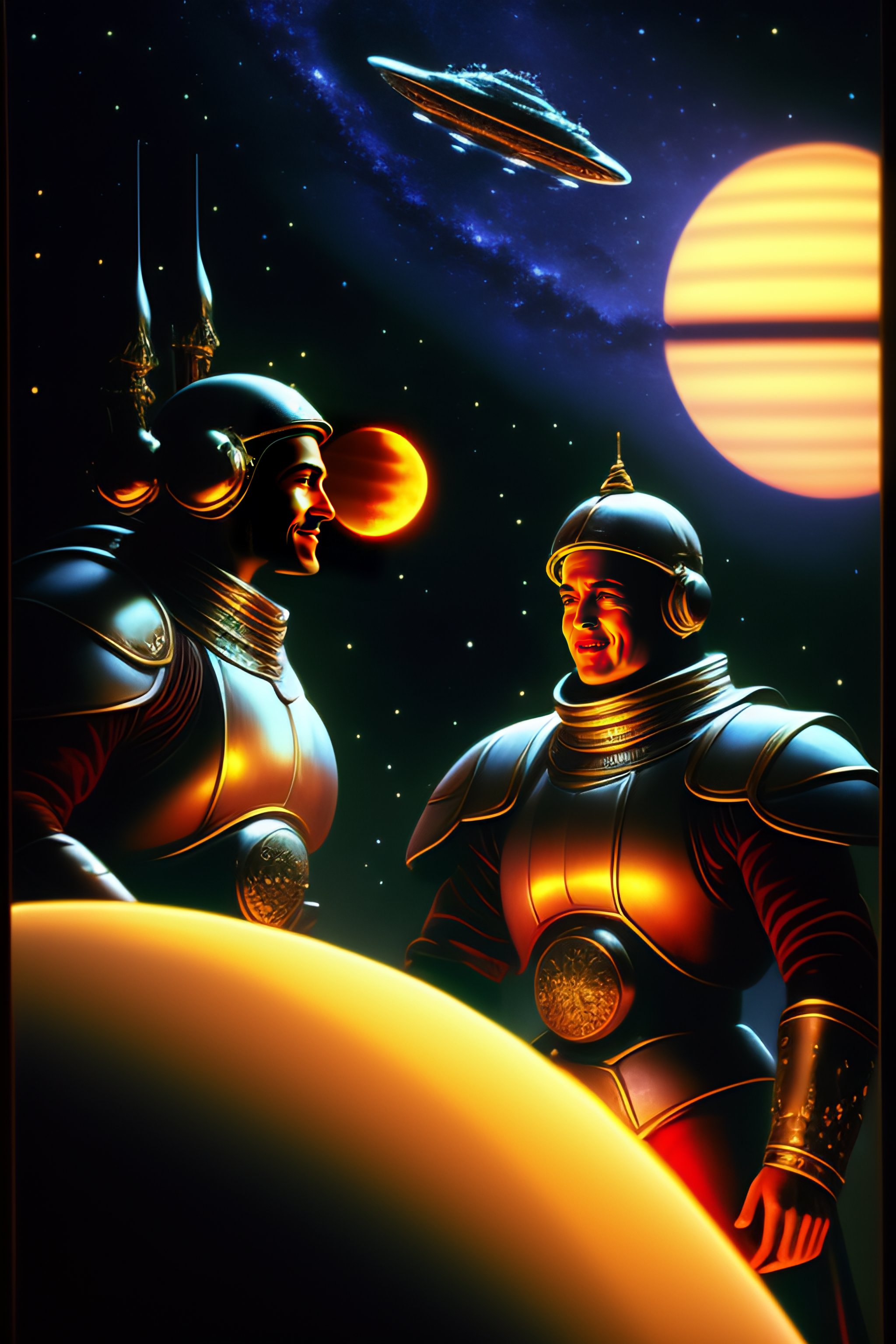 Lexica - Futuristic sci-fi. Christmas, The Three Wise Men flying on ...