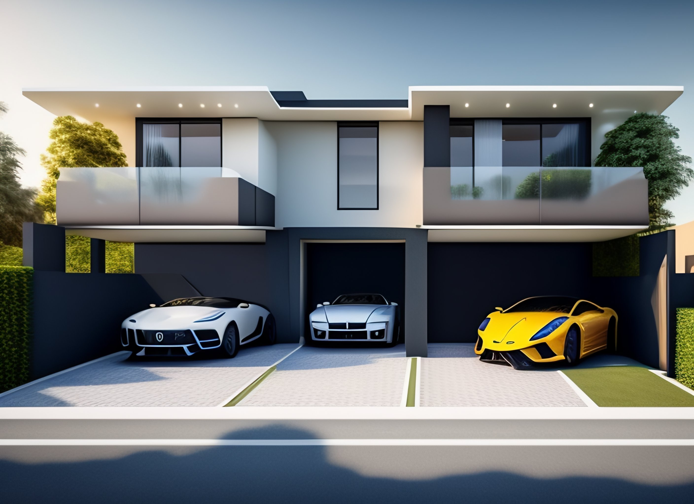 Lexica - Hd realistic photo of a modern 3storey maimi duplex with ...