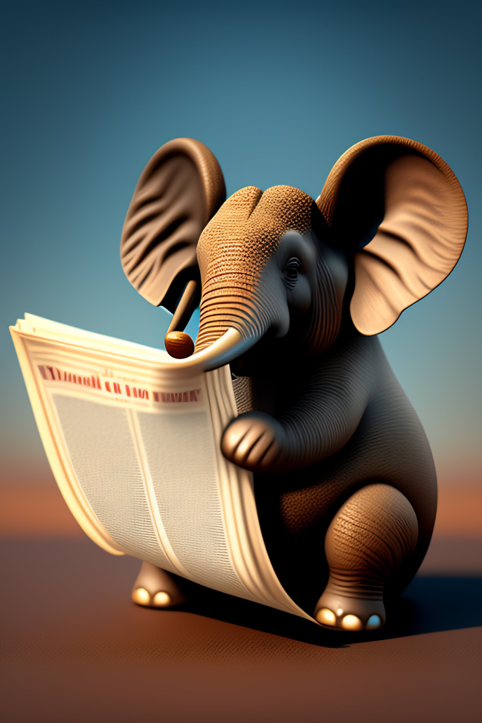 Elephant Reading A Book