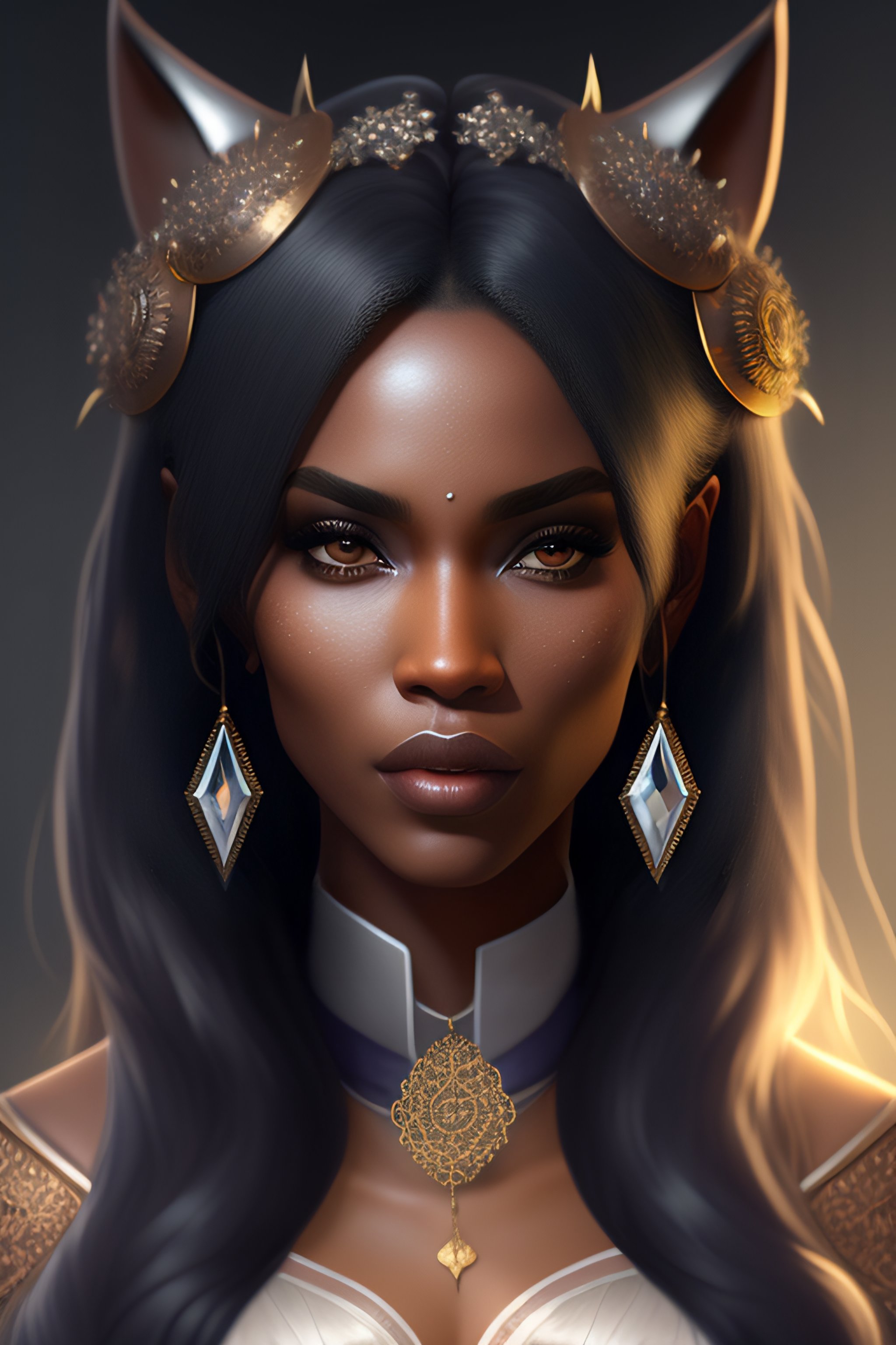 Lexica - Woman with long rosette hair, cubby, long skinny face, big ...