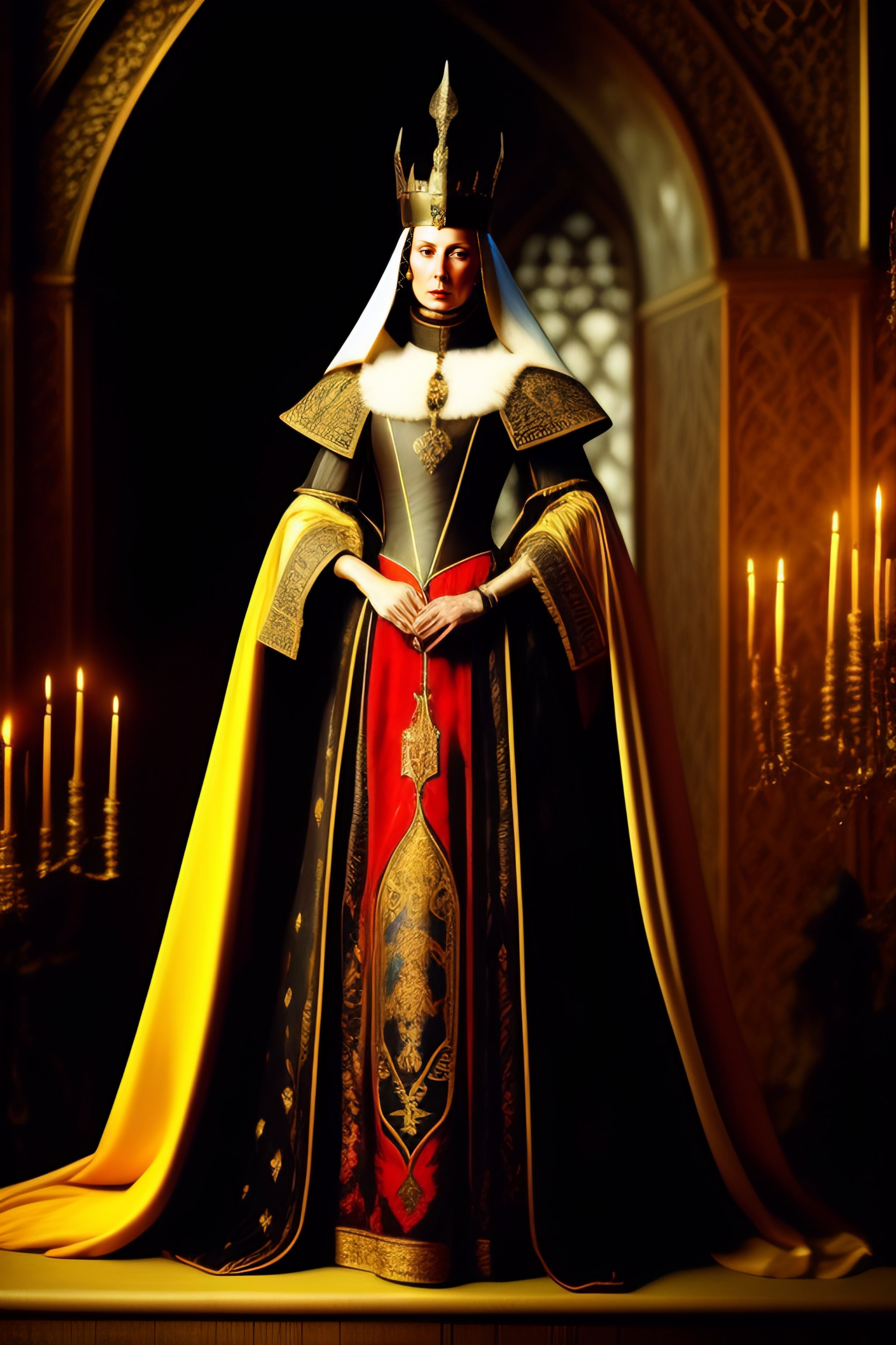 Lexica - Extremely slender and tall medieval queen of death, wearing a ...