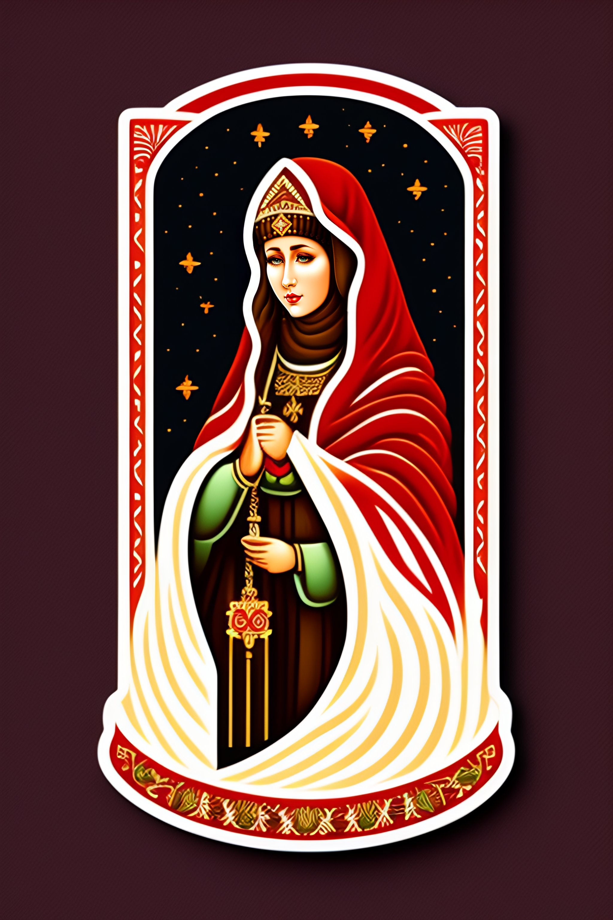 Lexica - Doodle Russian orthodox winter, sticker, woman - art, svg ...