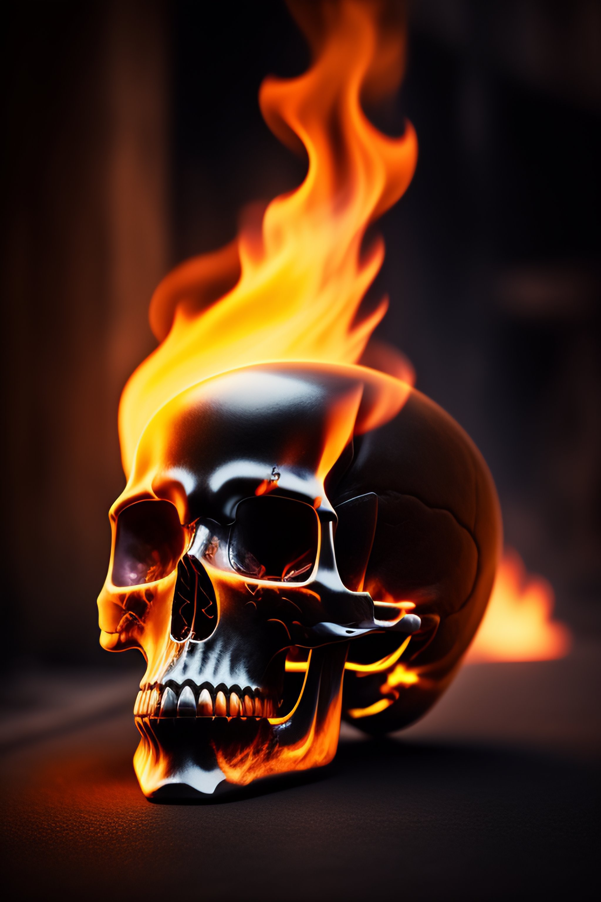 Lexica - Ghost Rider in a dark alley, cinematic lighting, digital art ...