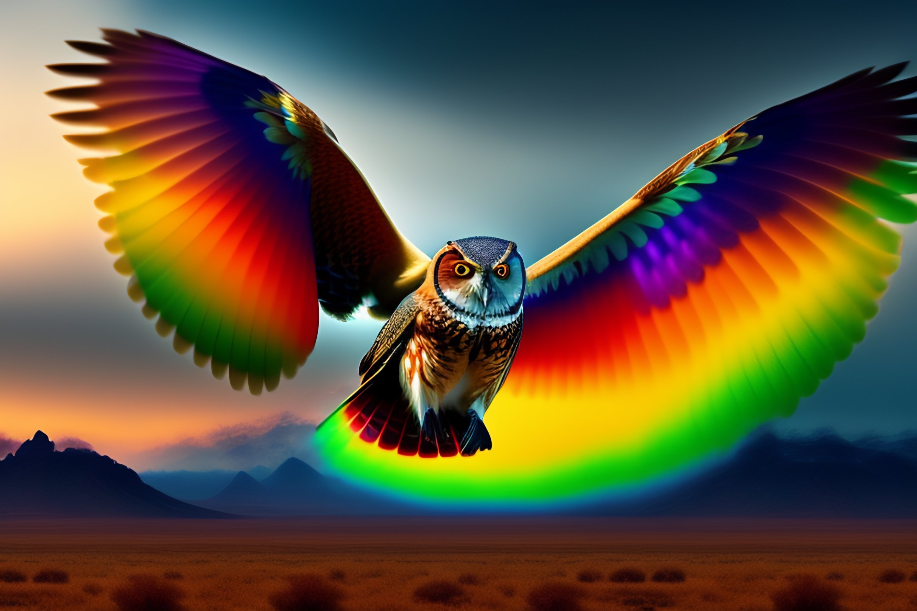 Lexica - Epic picture of different owls flying around the earth. 1 owl ...