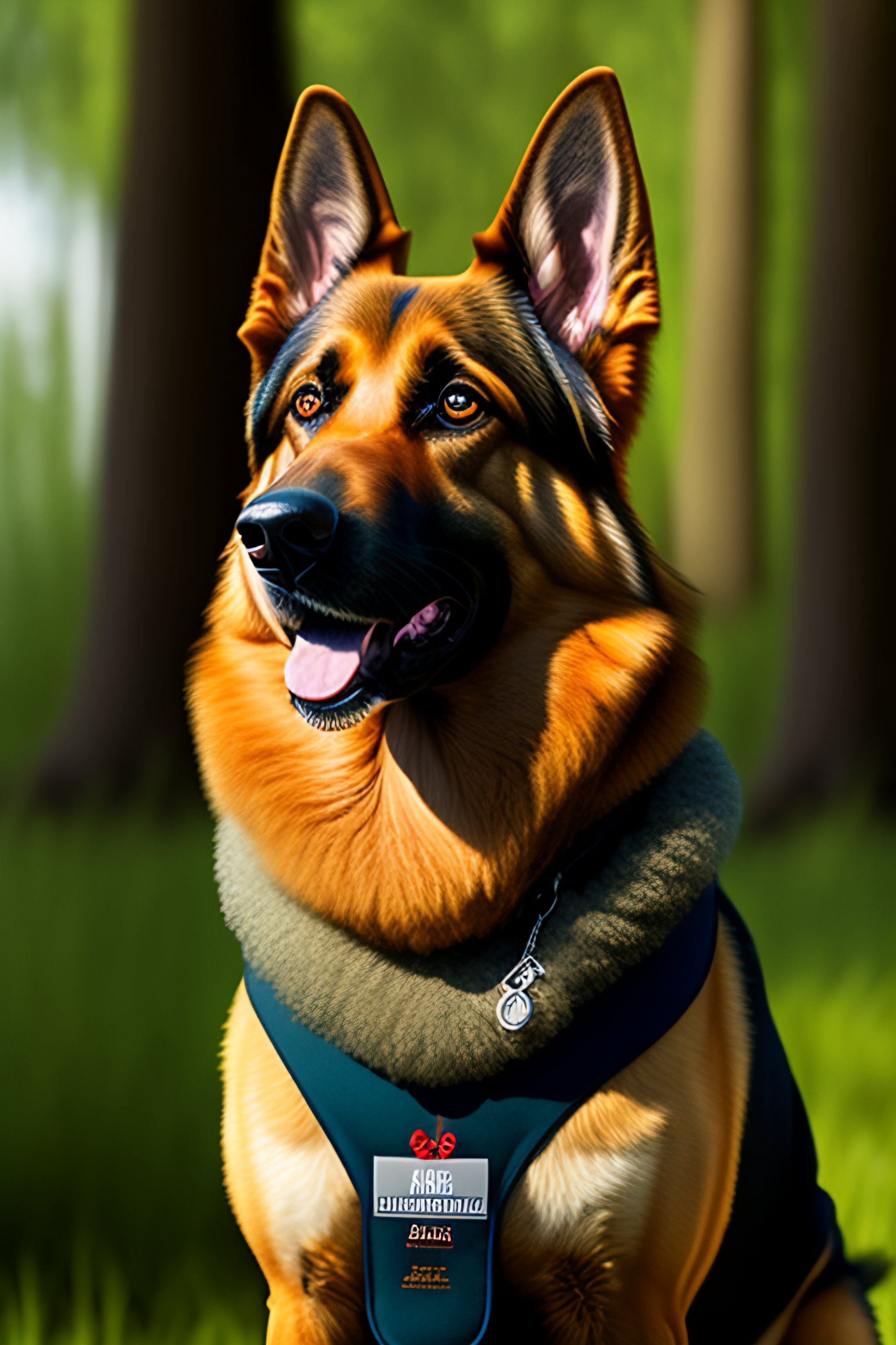 lexica-generate-german-shepard-dog-with-name-tag-dora-background