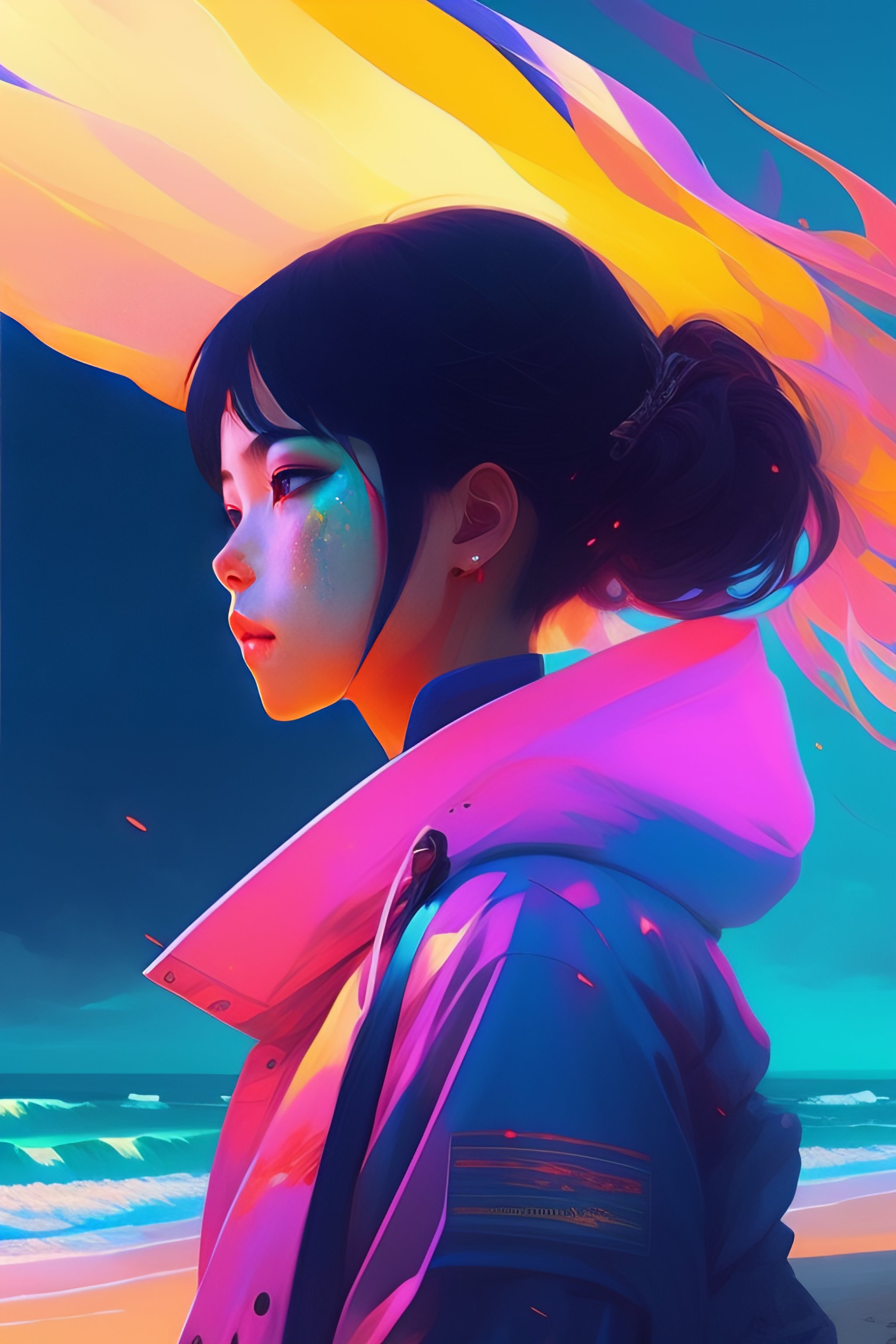 Lexica - Beach colorful fireworks anime, intricate, sharp focus ...