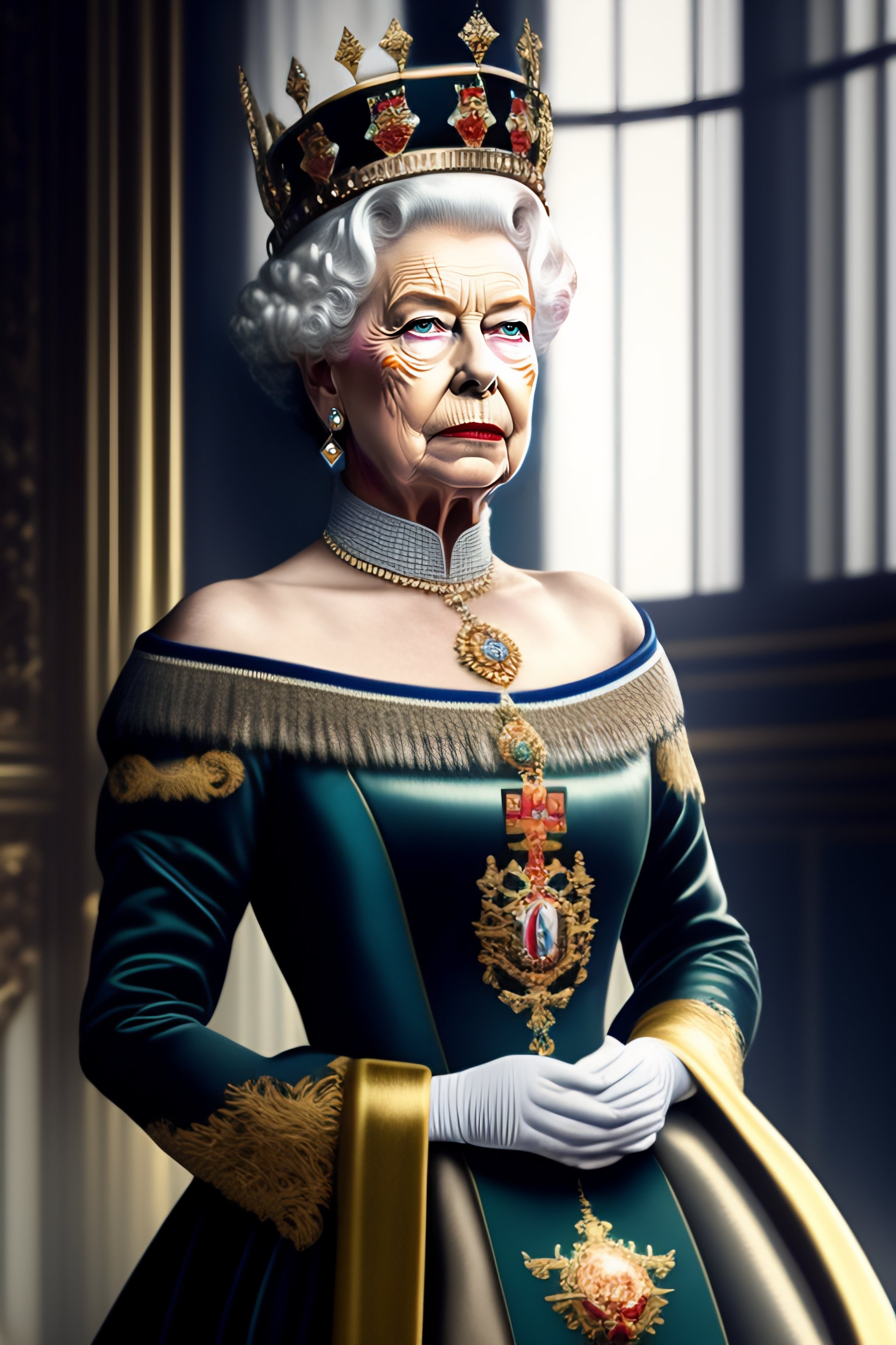 Lexica - Queen Elizabeth the second transformed into a zombie coming ...