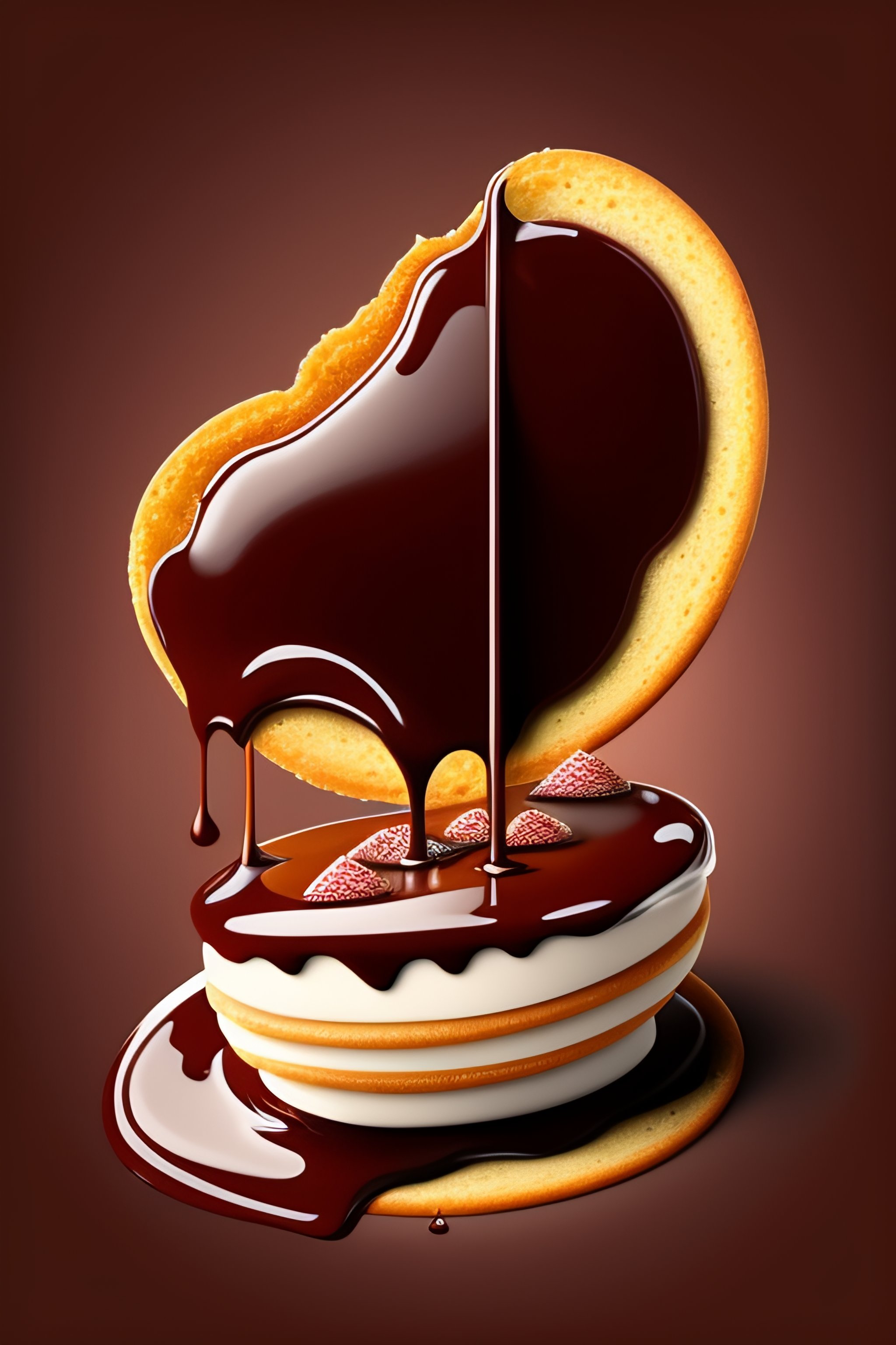 Lexica - Cake with chocolate filling and pouring melted chocolate ...