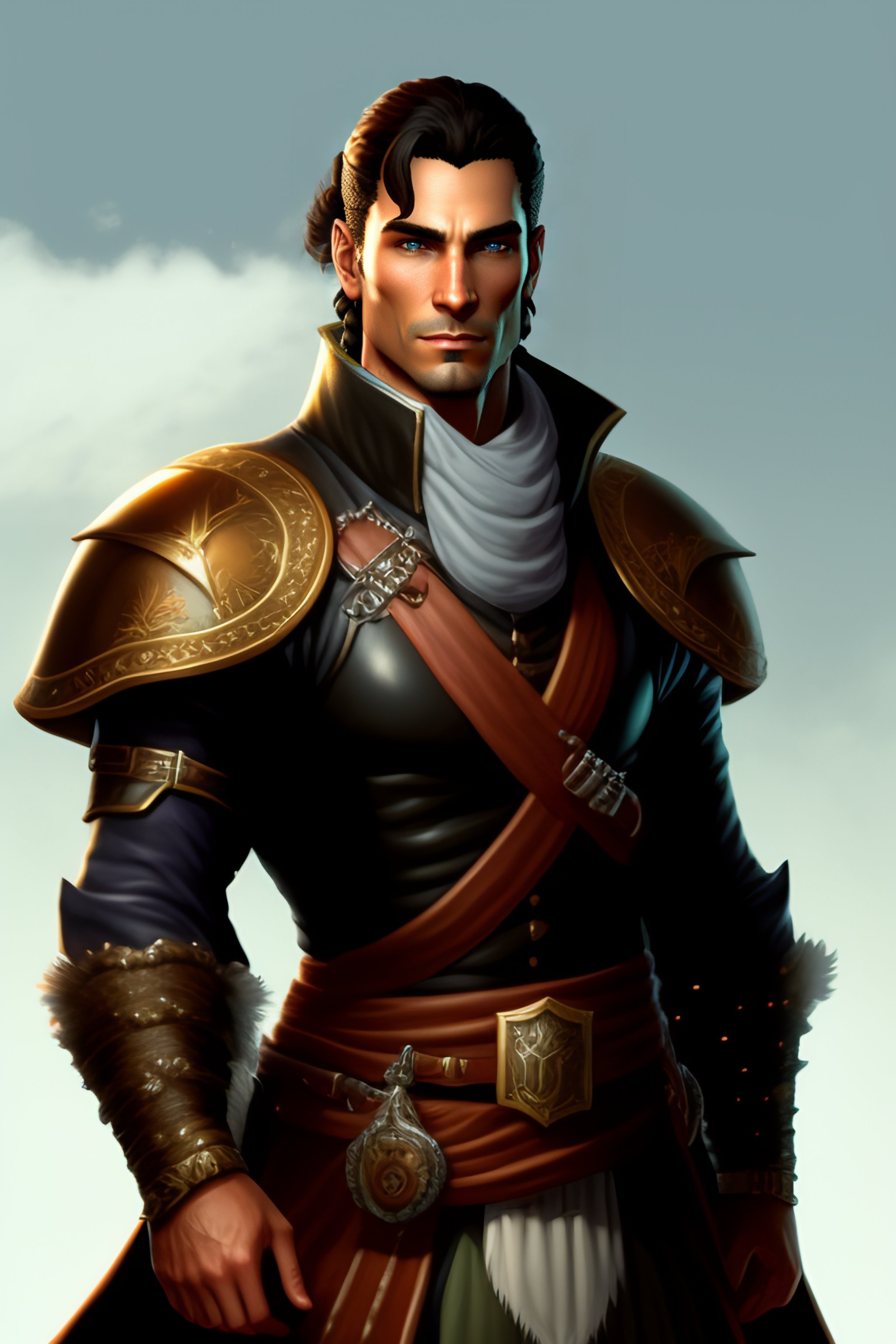 Lexica - Luke Evan as a Human Fighter in the style of a Baldurs Gate ...