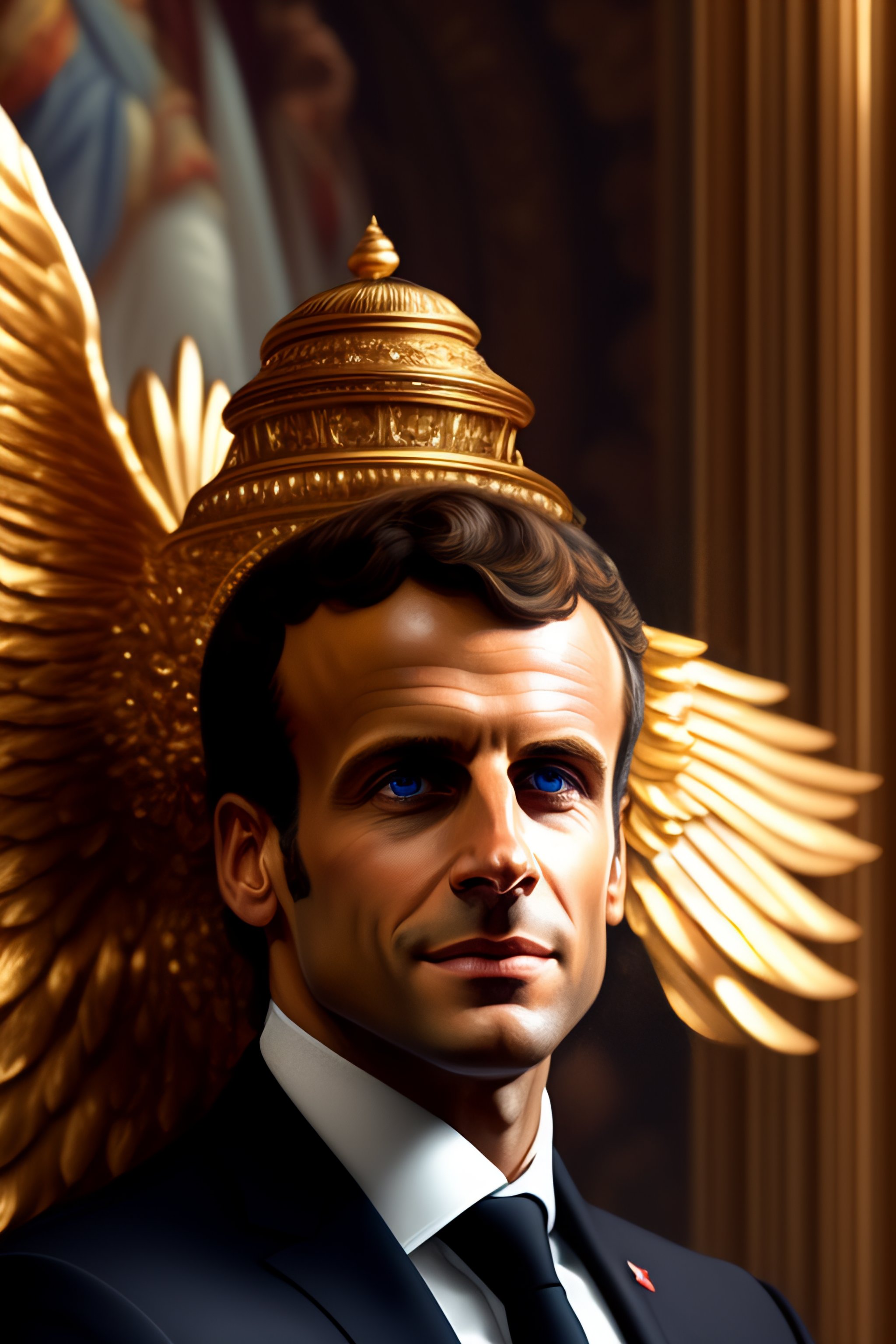Lexica - Emmanuel macron as god, heaven, portrait, intricate, detailed ...