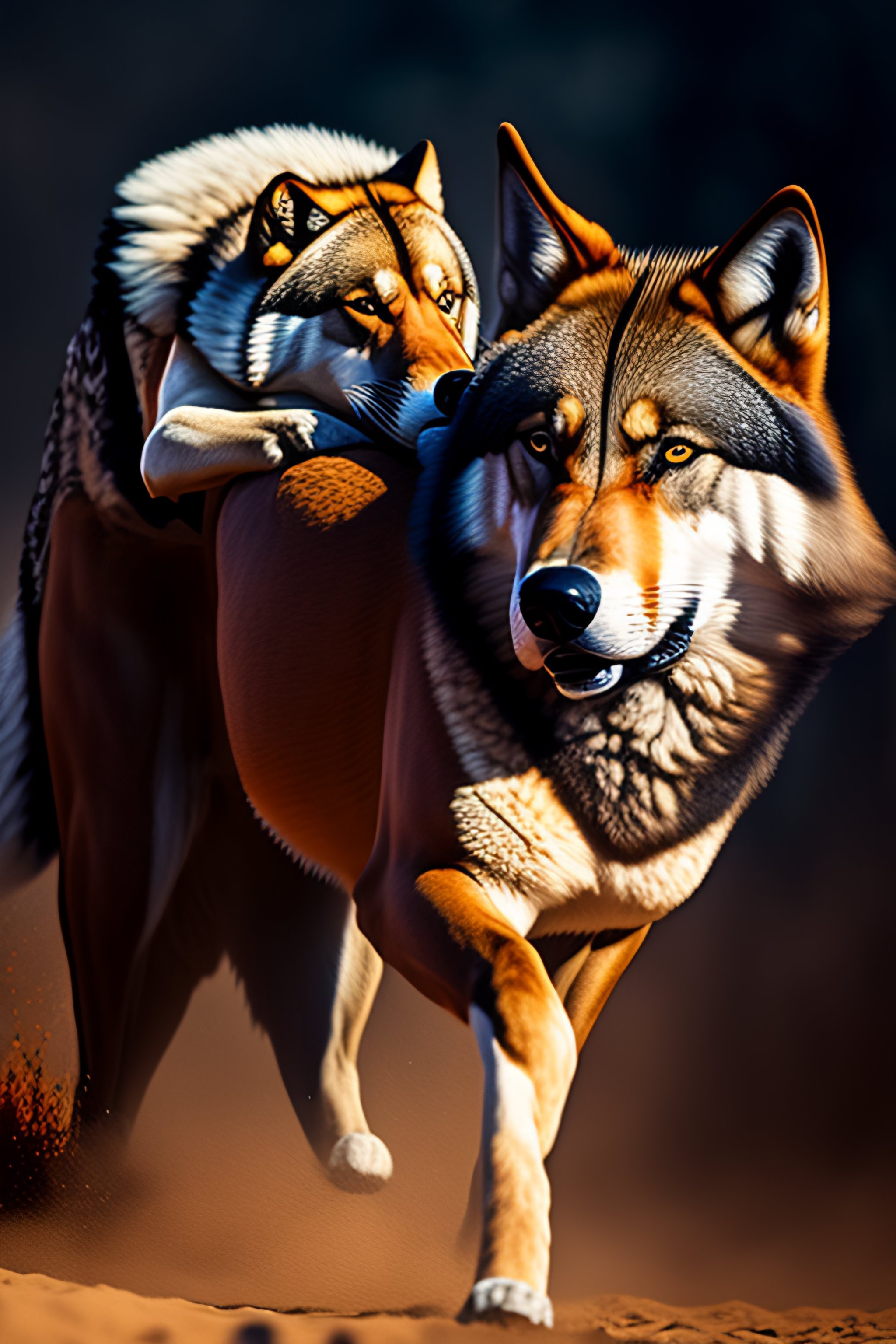 Lexica - Gladiator and wolf fight