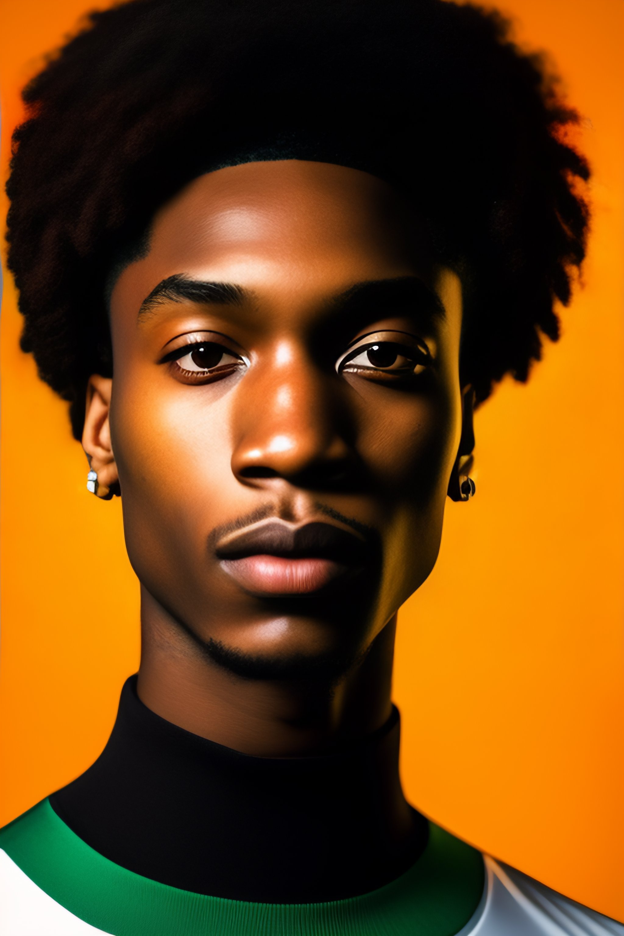Lexica - A 22 year old black youtube tech reviewer symmetrical portrait ...