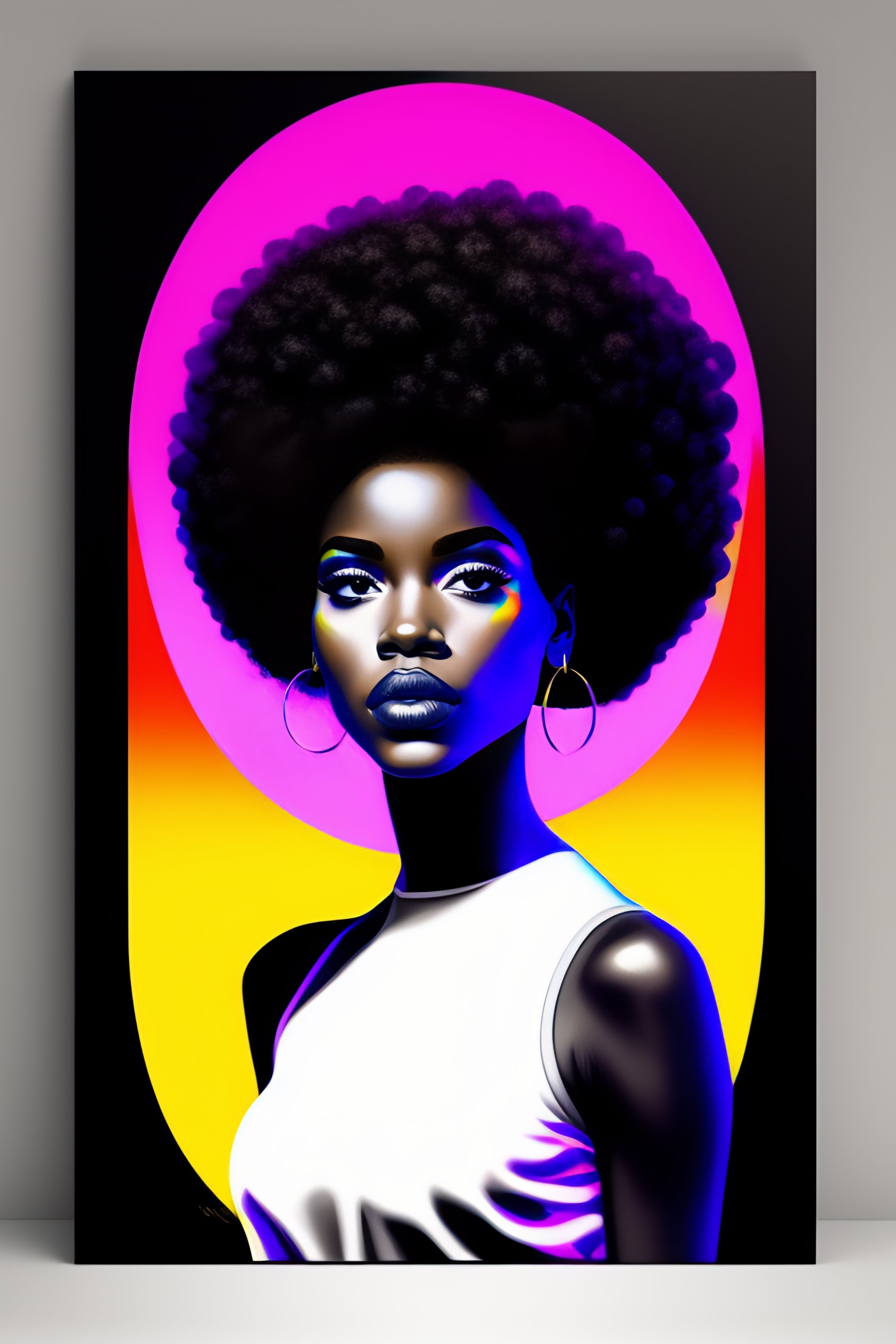 Black And White Afro Art
