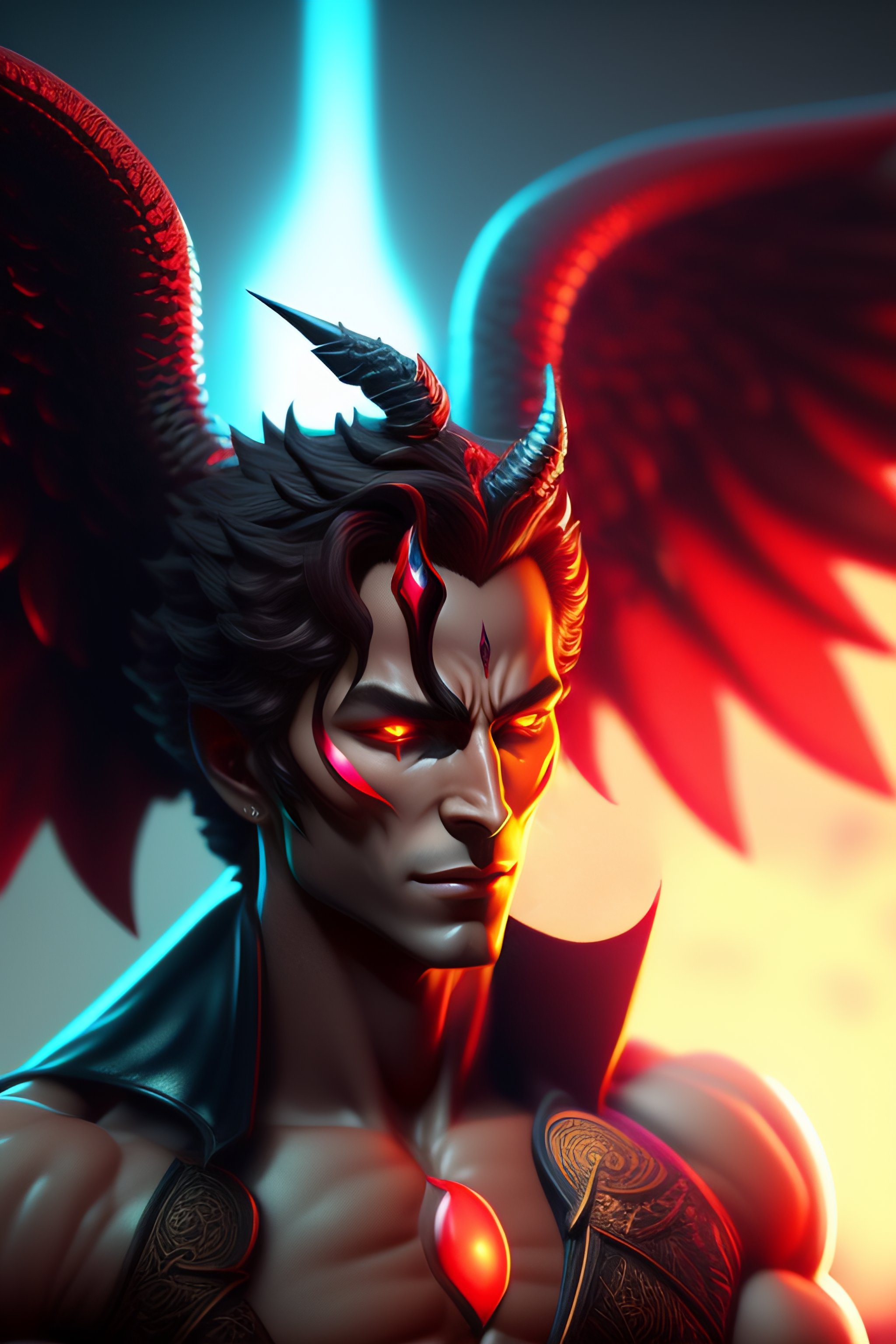 Lexica - Demon Lucifer evil applying eye drops