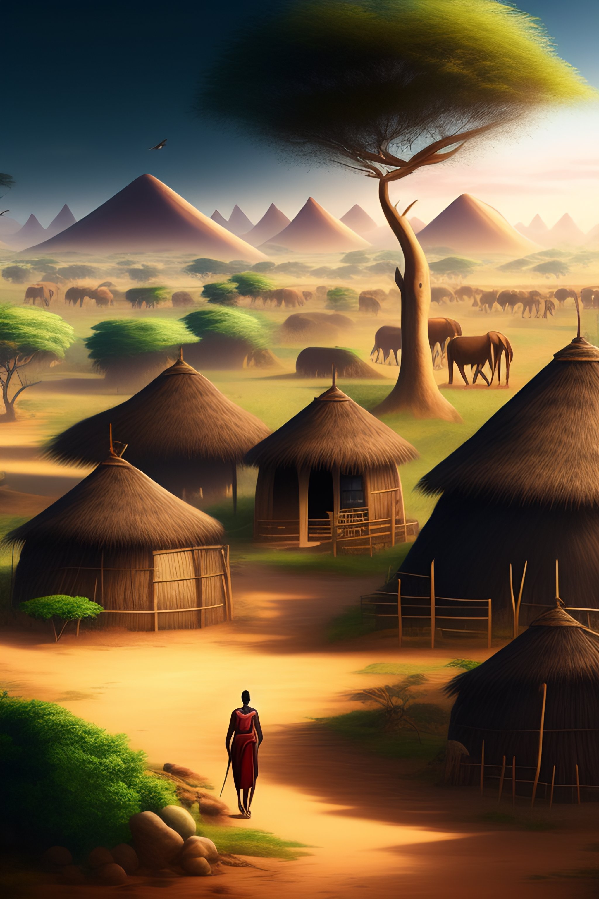 Lexica - Potrait of a african village setting