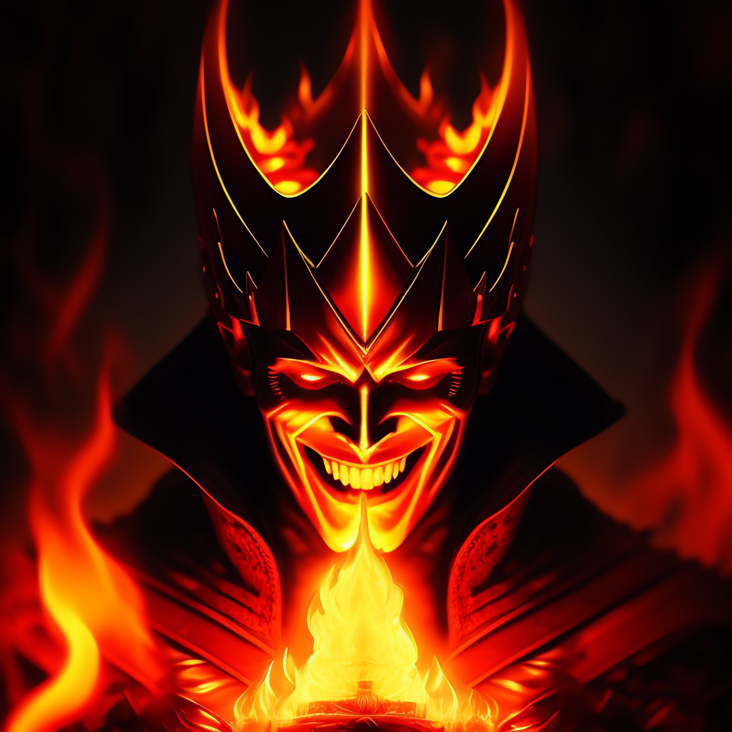 Lexica - Marvel comic style, crown of flames, horror, clown, ambient ...