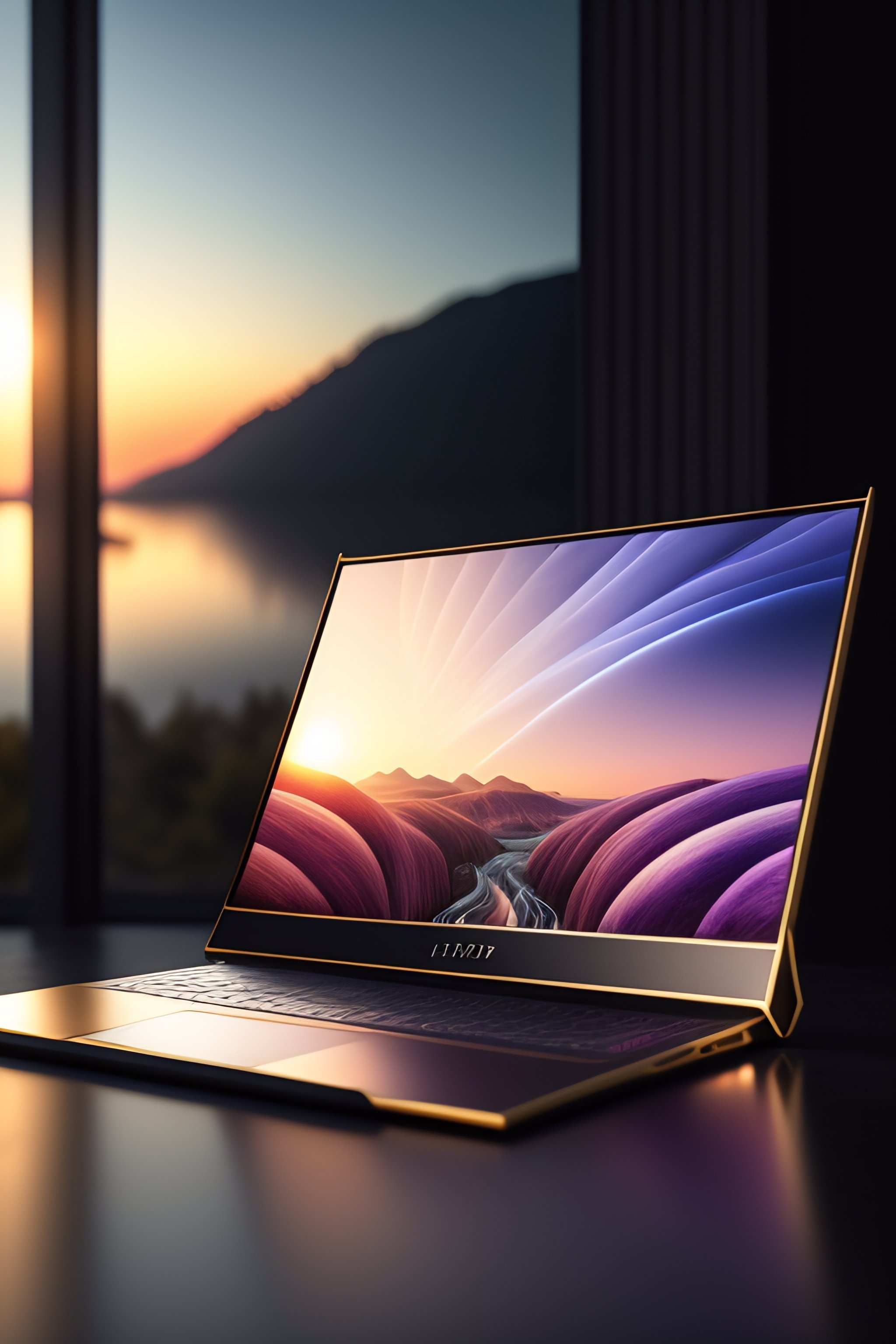 Lexica - Hyperrealistic neo - rococo solarpunk aesthetic minimal laptop ...